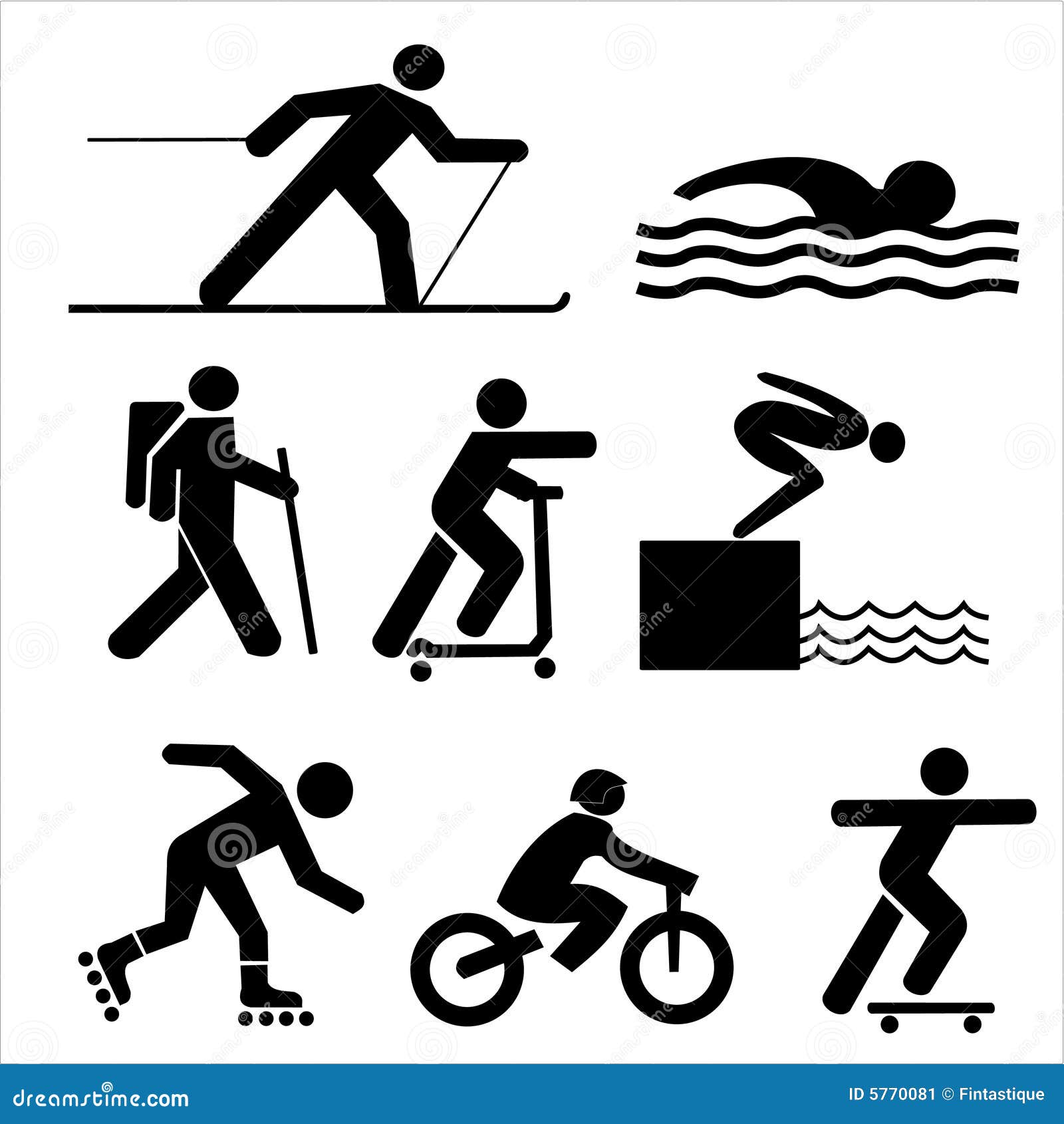 Figures Exercising Silhouettes Stock Vector - Illustration of hiking ...