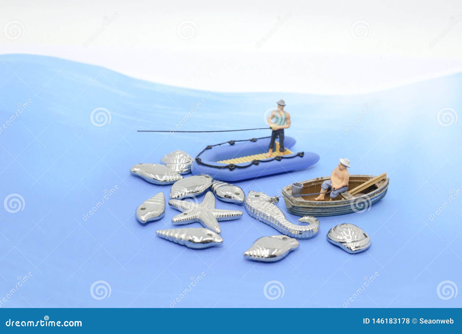The Figures of Fisher on Boat Fishing Stock Photo - Image of sport ...
