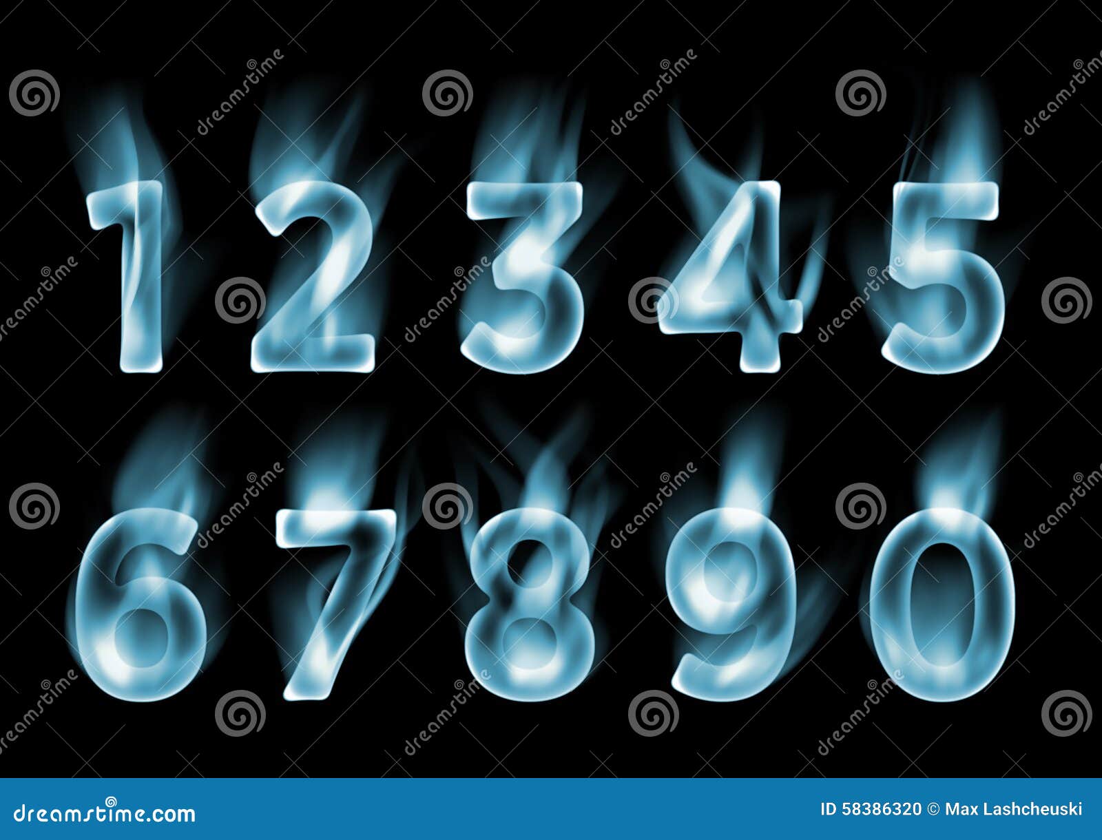 Figures Font Smoke. Font Number Clouds Stock Illustration ...