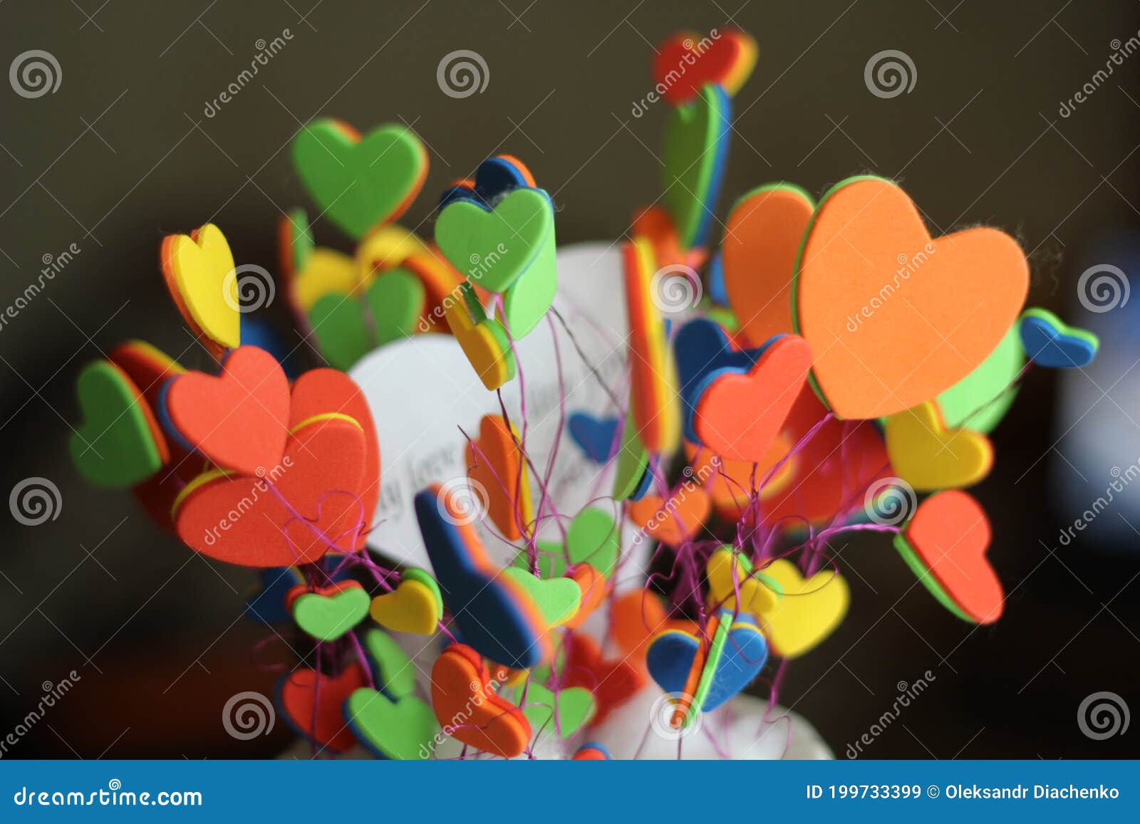 Figures in the Form of Multi-colored Hearts Stock Image - Image of ...