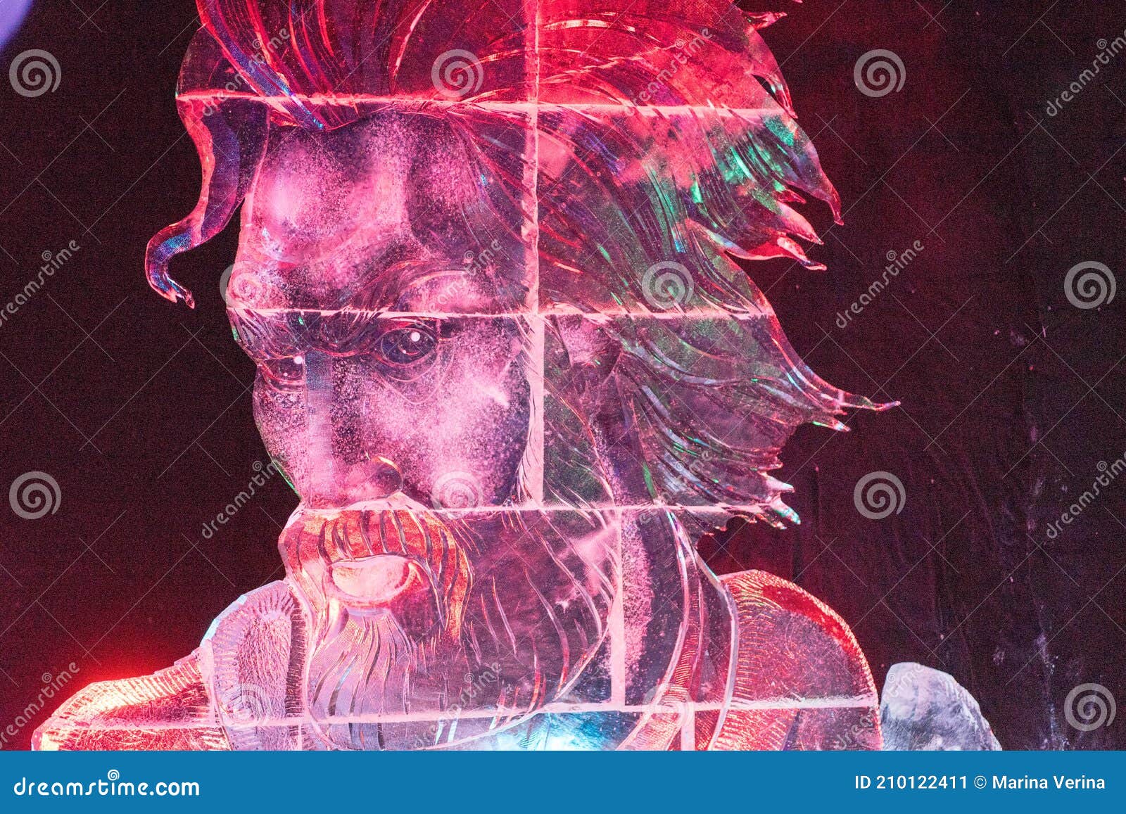Figures Made of Ice with Backlight Editorial Photo - Image of ...