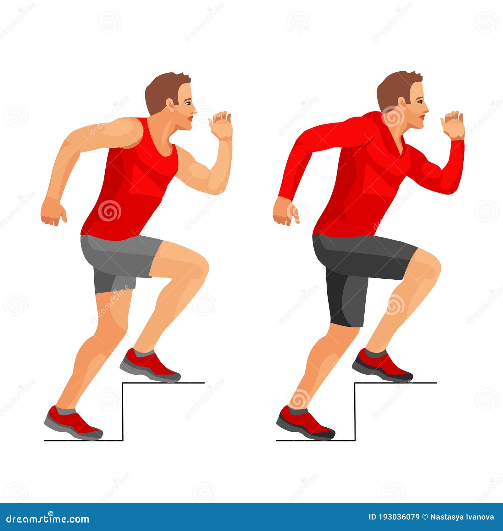 Figures of Men Running Up the Stairs Stock Vector - Illustration of ...