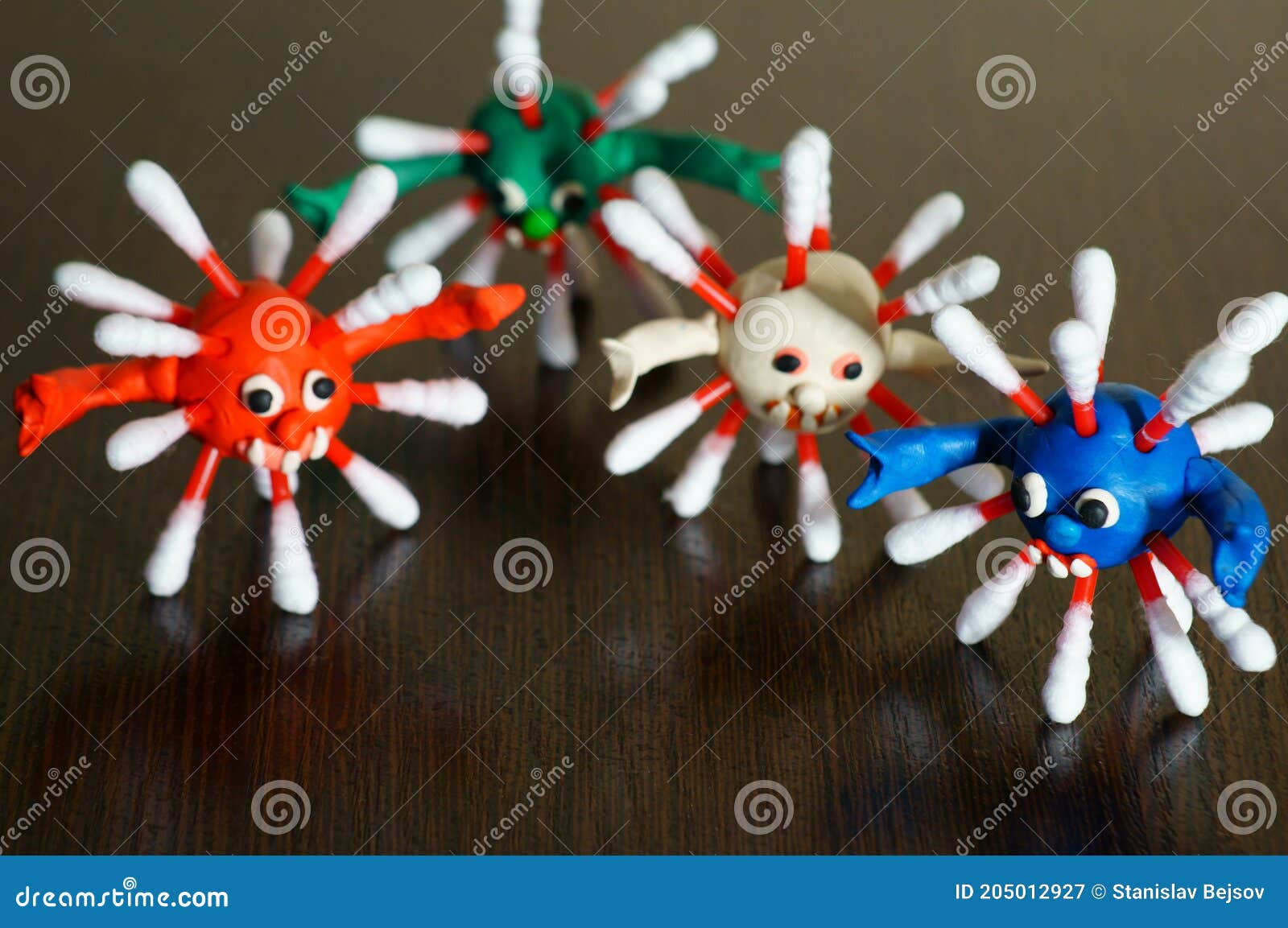 Figures of Multi-colored Viruses on the Table Stock Image - Image of ...