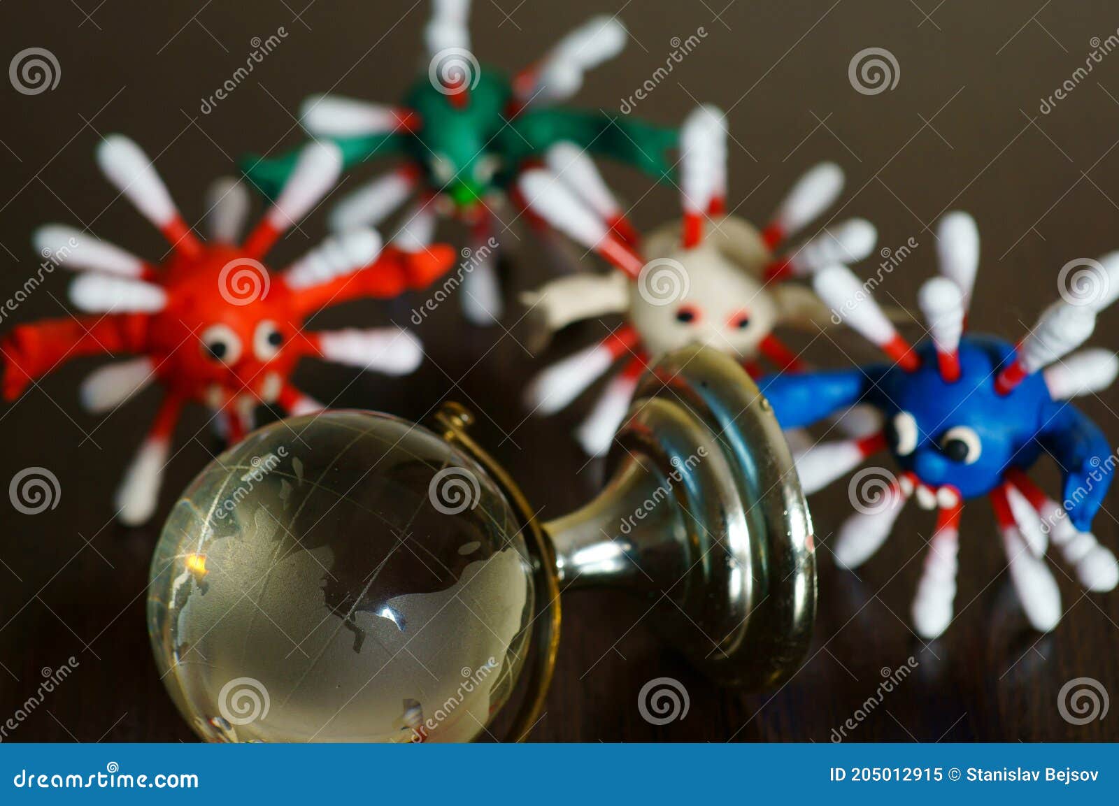 Figures of Multi-colored Viruses on the Table. Stock Image - Image of ...
