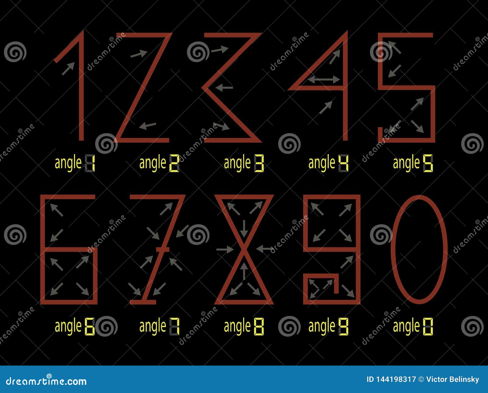 The Figures of the Number One Two Three Four Five Five Seven Eight Nine ...