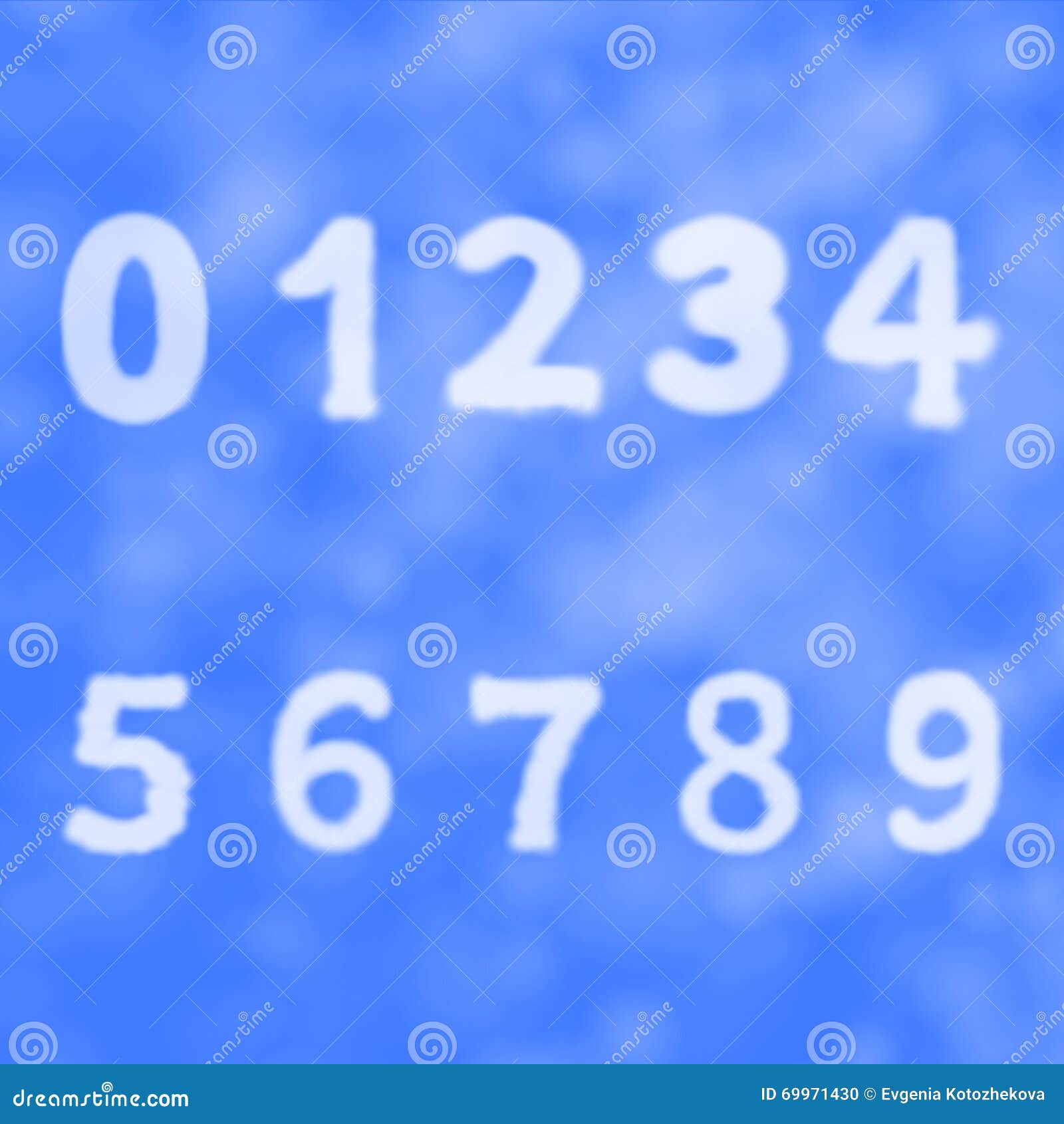 Figures and Numbers on a Background of Blue Sky with Clouds Stock ...