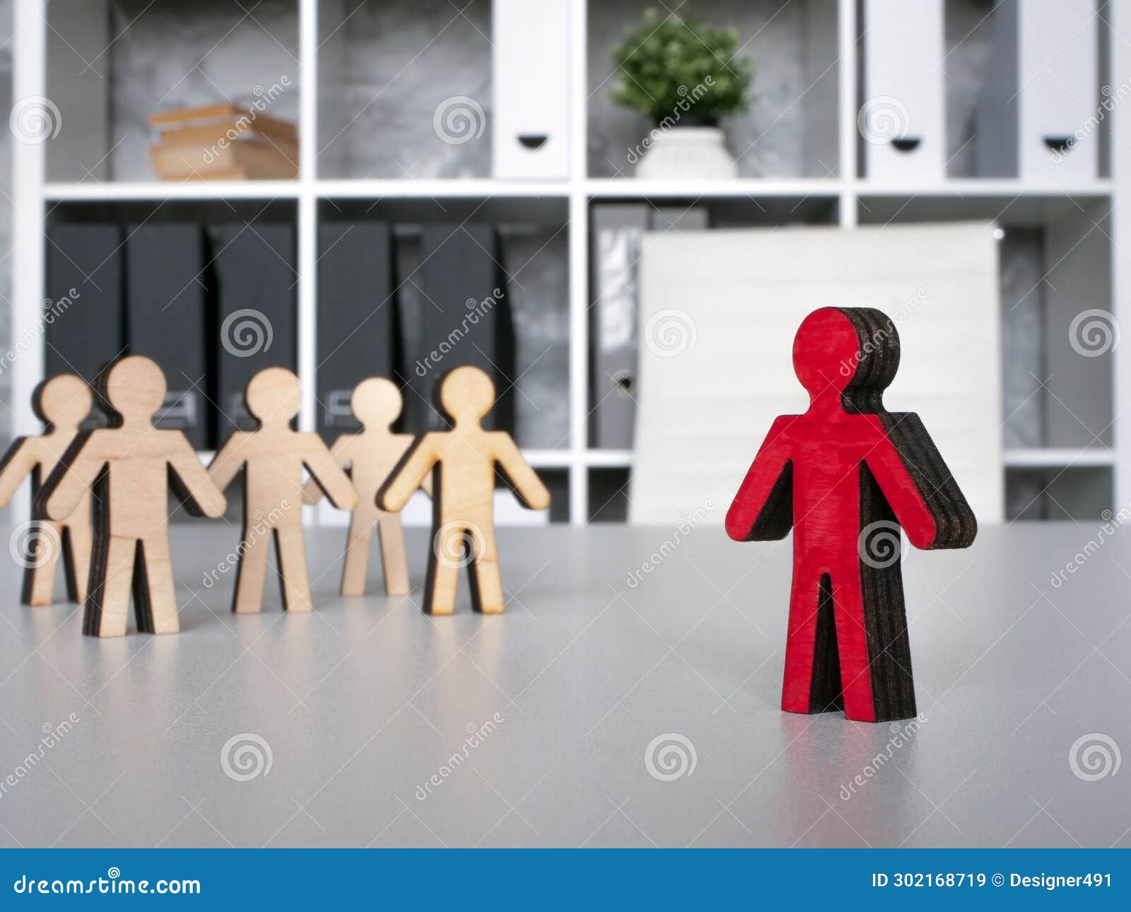 Figures on the Office Table and a Leader. Personnel Management. Stock ...
