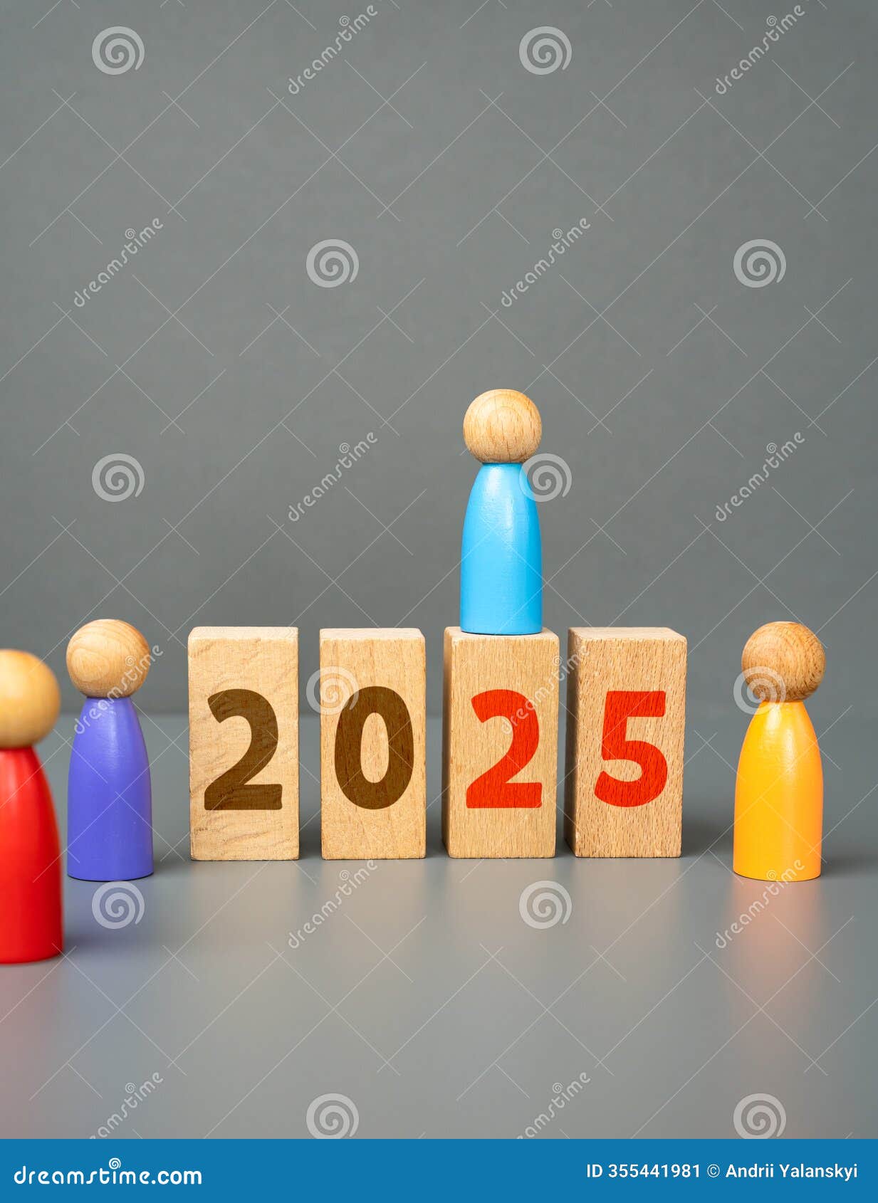 Figures of People and Blocks with 2025. New Year. Plans and Tasks Stock ...