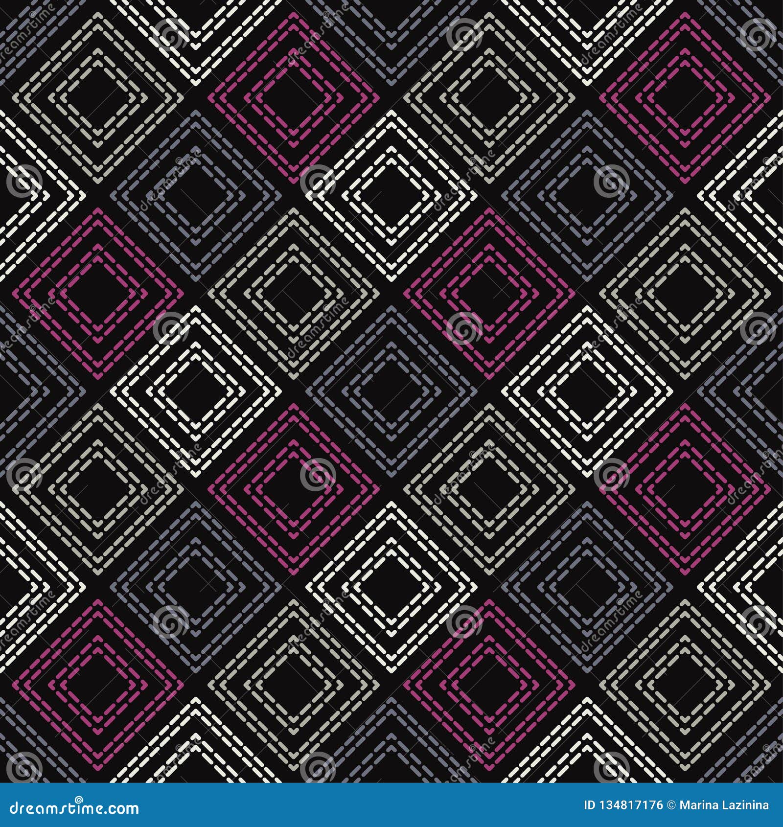Figures of Several Rectangles from the Dash. Trendy Seamless Pattern ...