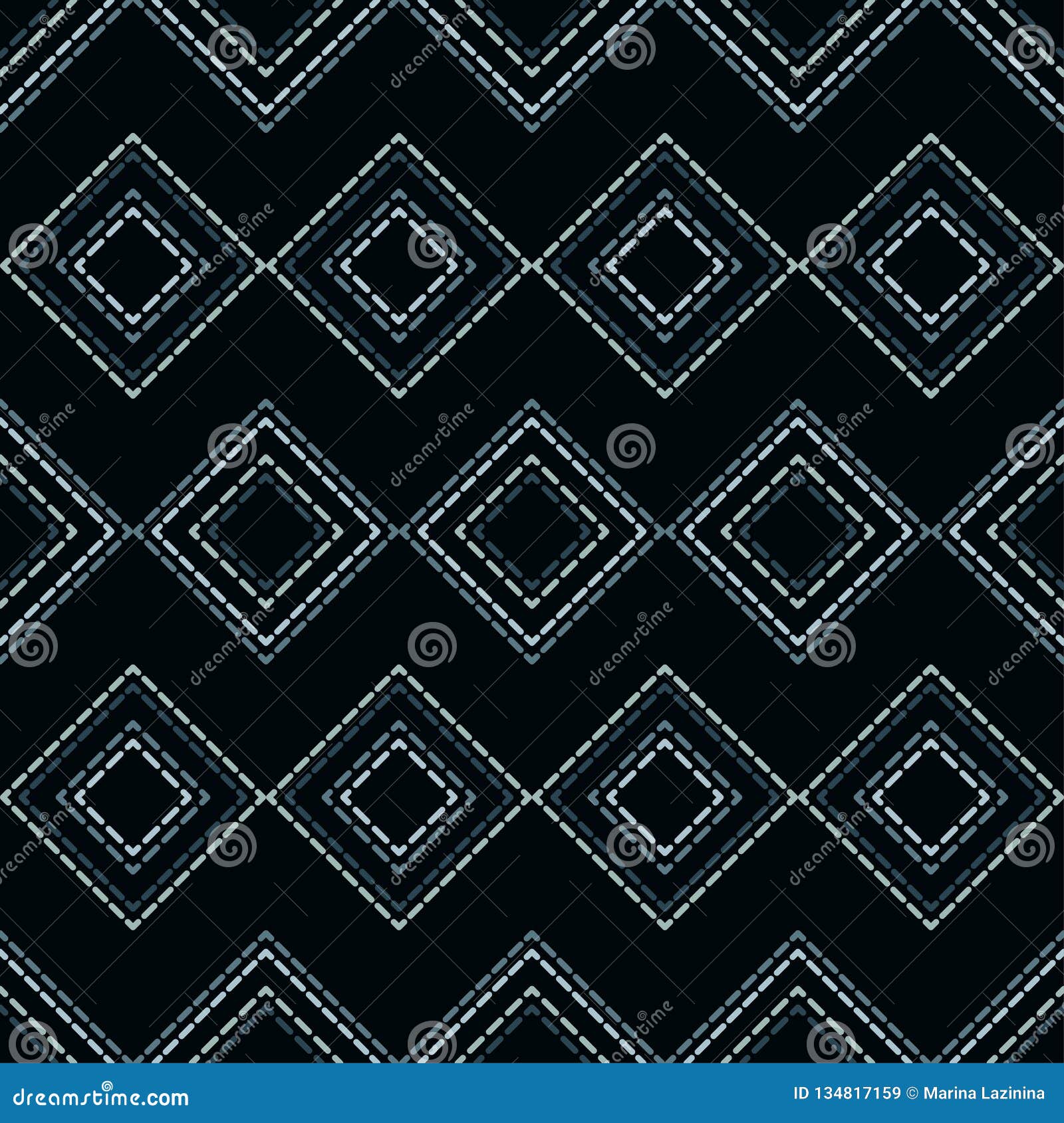 Figures of Several Rectangles from the Dash. Trendy Seamless Pattern ...