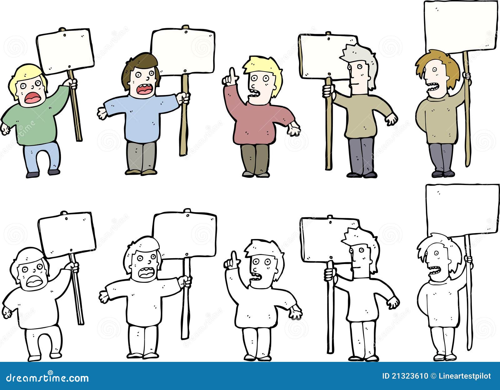 Figures with signs stock illustration. Illustration of notice - 21323610