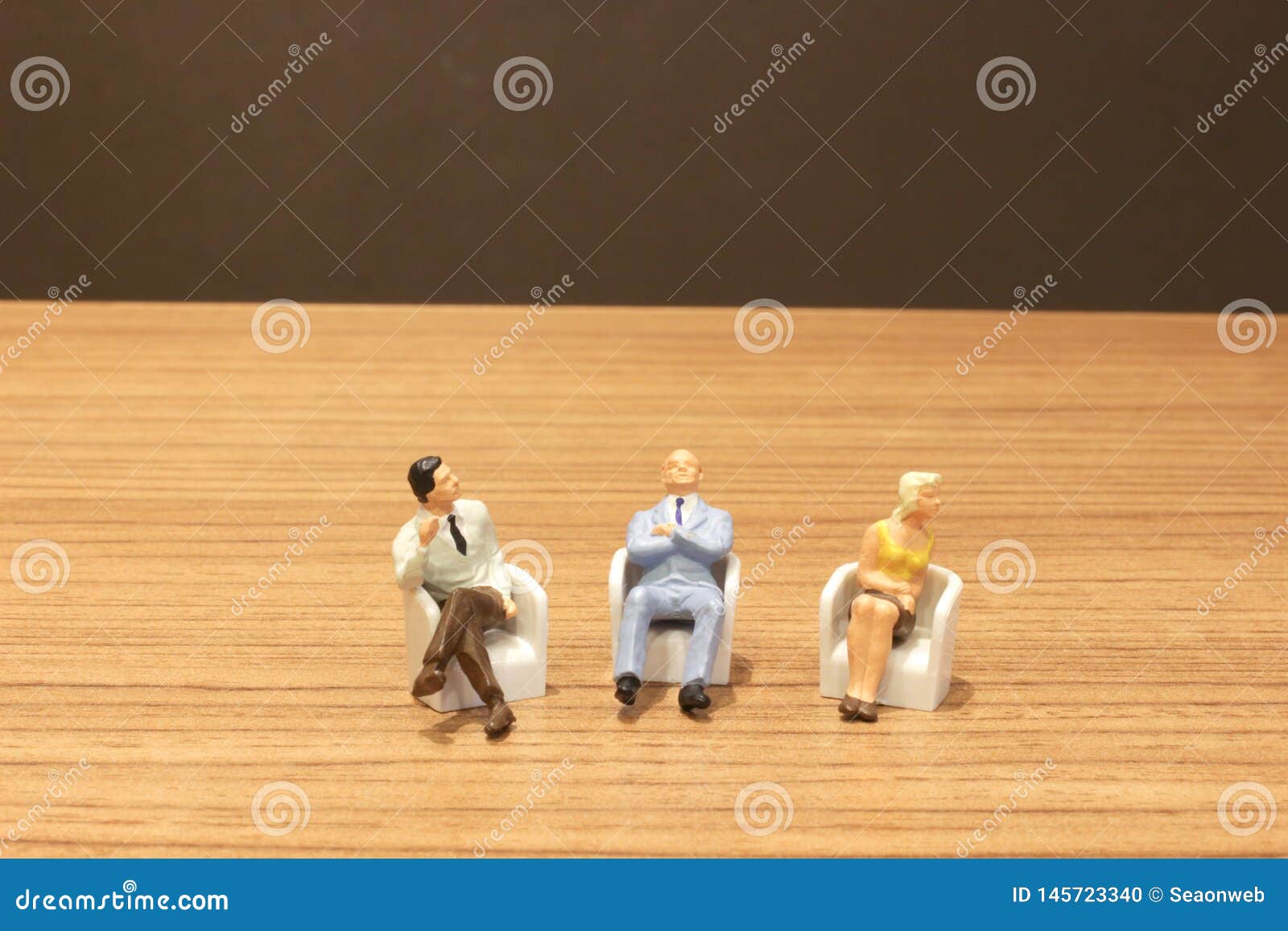 Figures are Sitting at the Table in the Office Stock Illustration ...