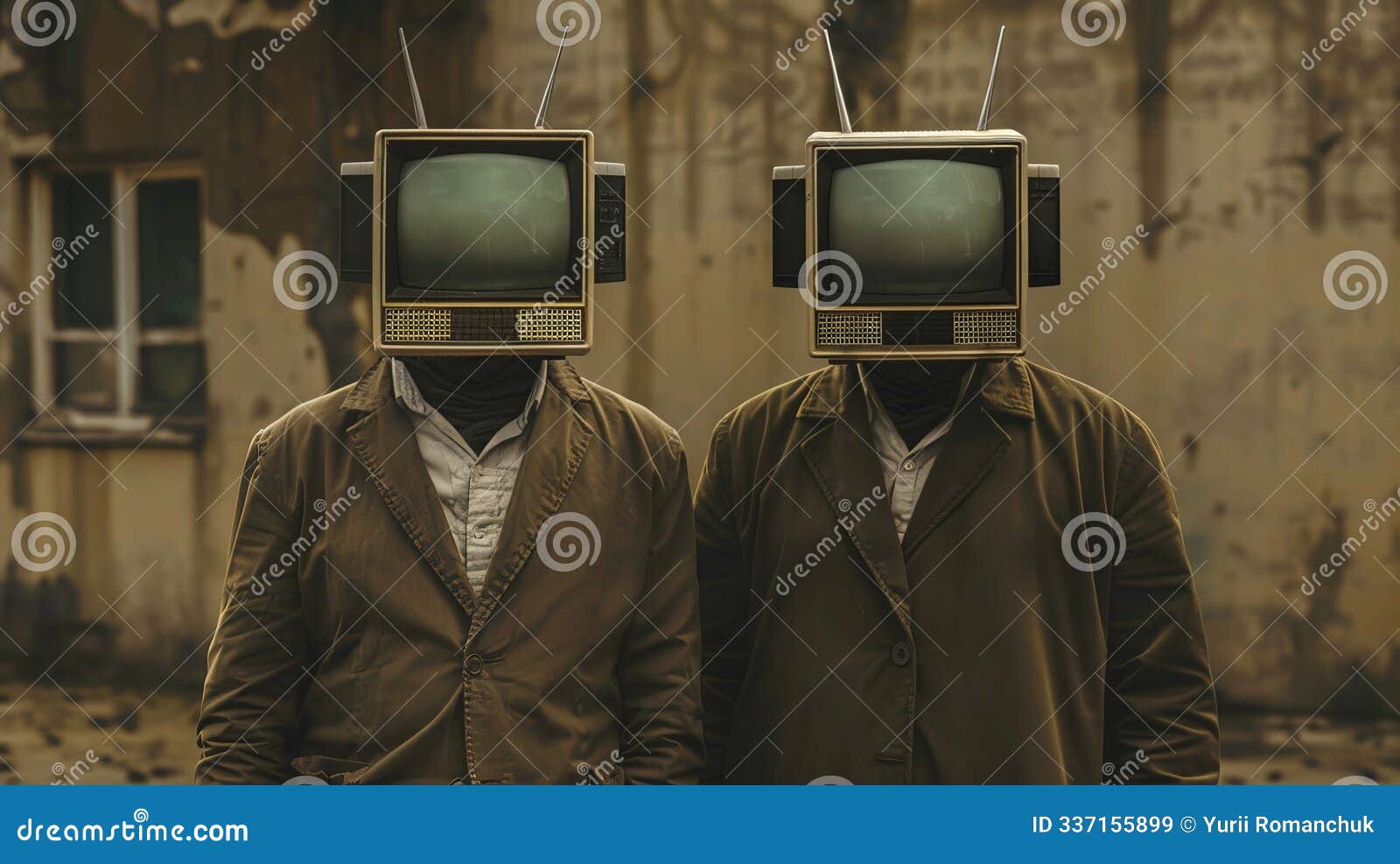 Figures with Television Heads Symbolizing Mind Control and the ...
