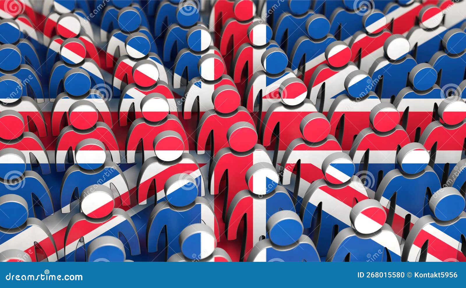 Figures and UK Flag - People of Great Britain Stock Illustration ...