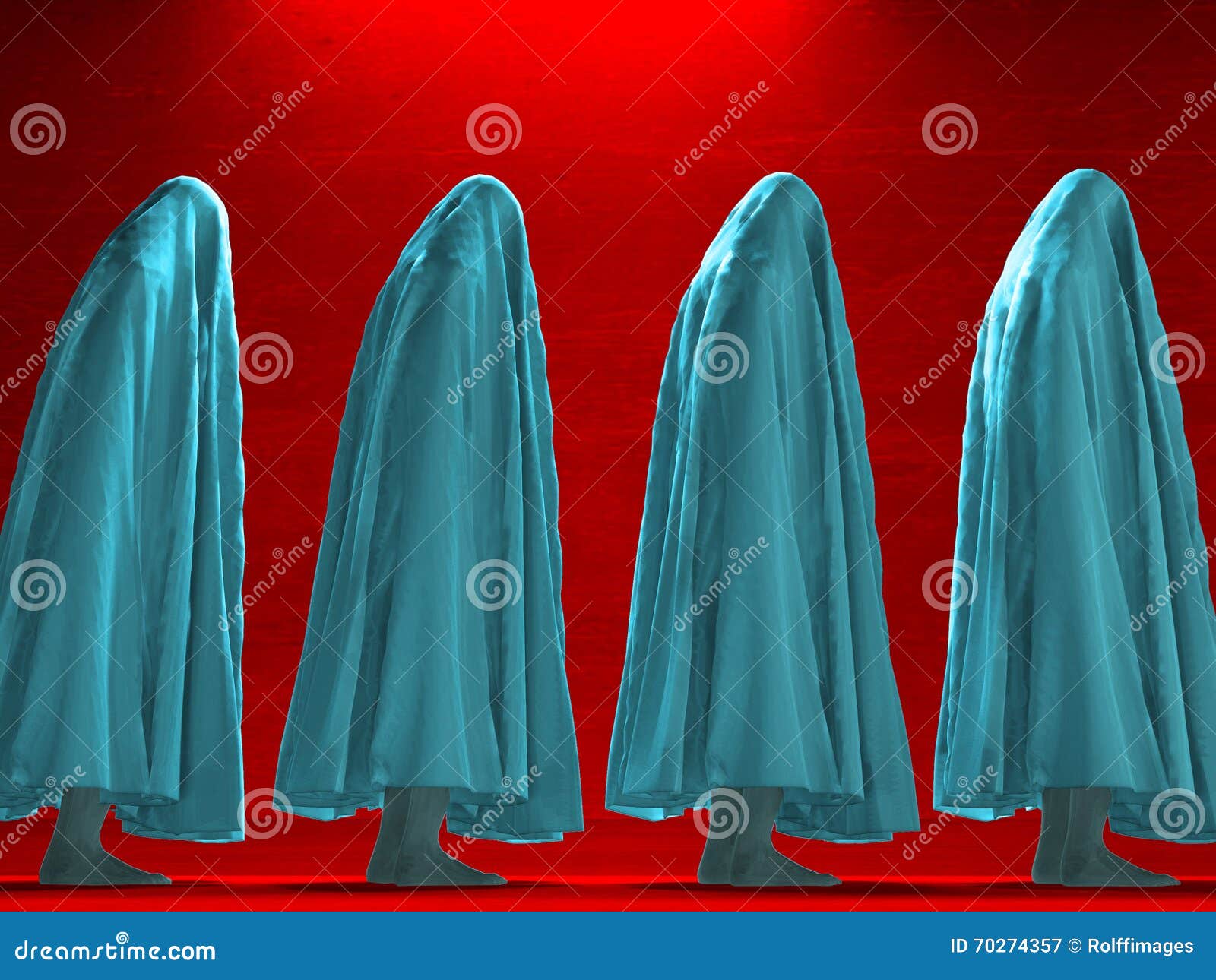 Figures under cloth stock illustration. Illustration of dark - 70274357