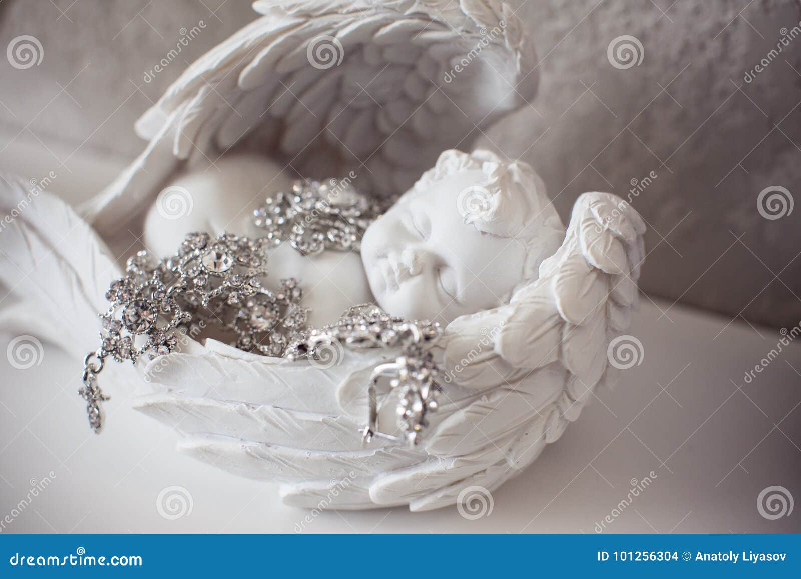 Figurine of an Angel with Rings Stock Photo - Image of heaven ...