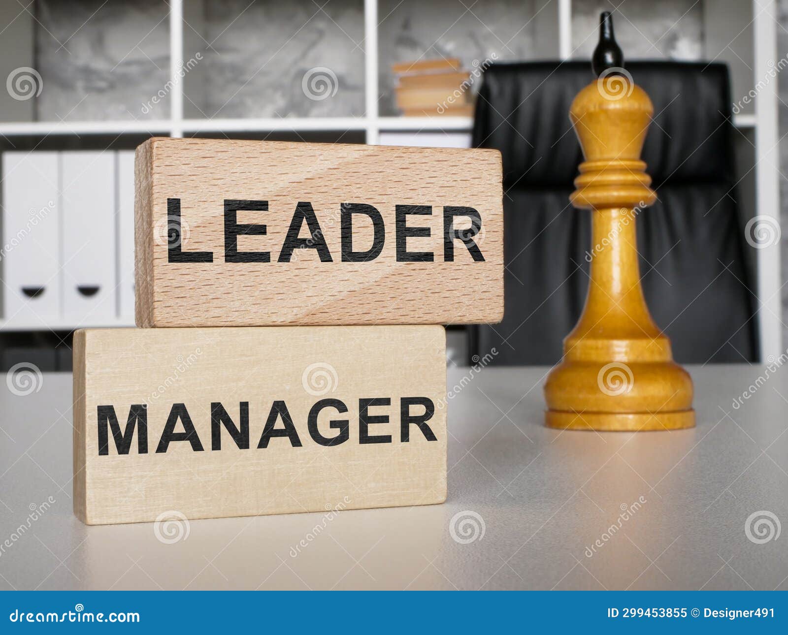 Leader Vs Manager Concept. Cubes As Types Of Management. Royalty-Free ...