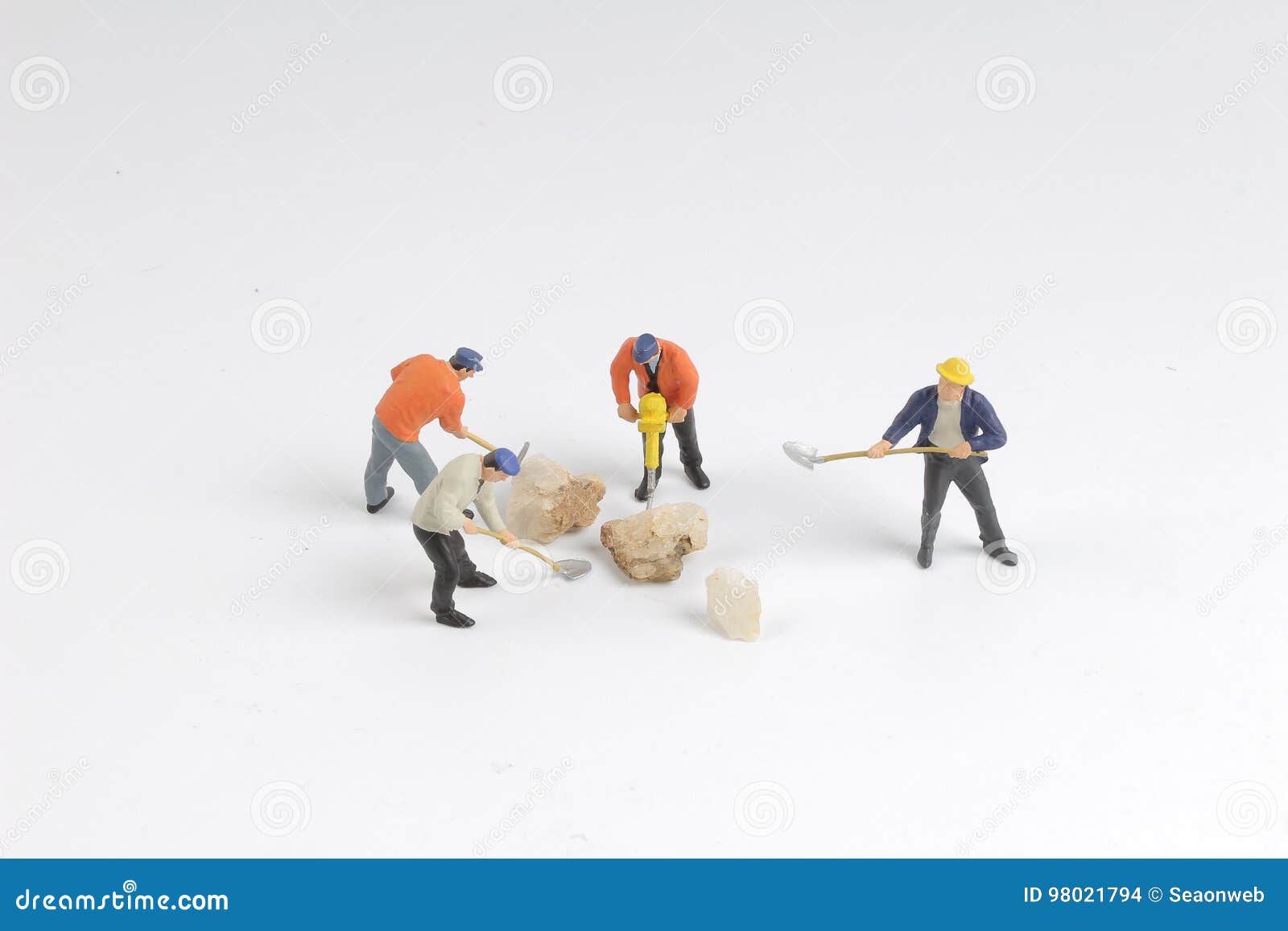 Figurine of Construction Worker at Construction Site Stock Photo ...