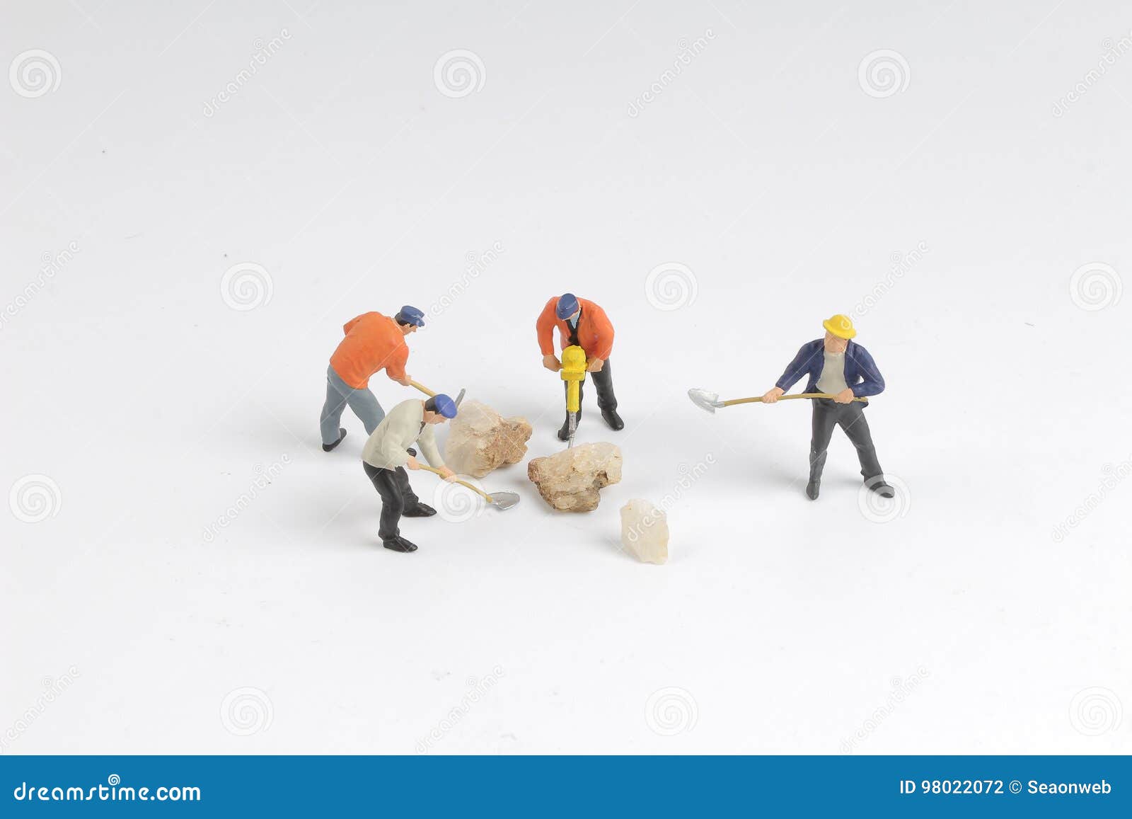 Figurine of Construction Worker at Construction Site Stock Photo ...