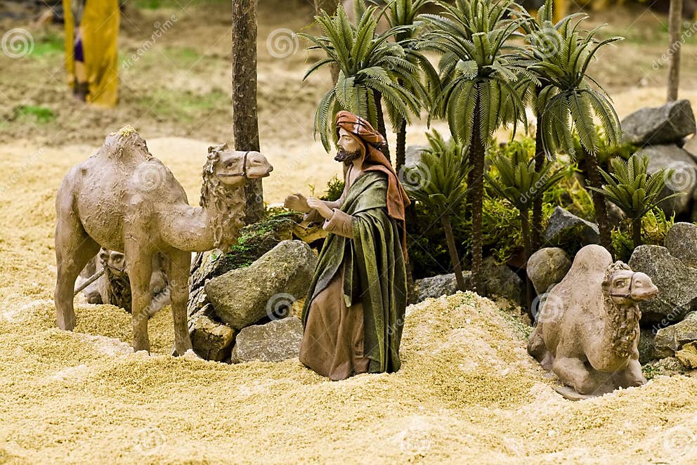 Figurine in crib scene stock photo. Image of culture, december - 5470876