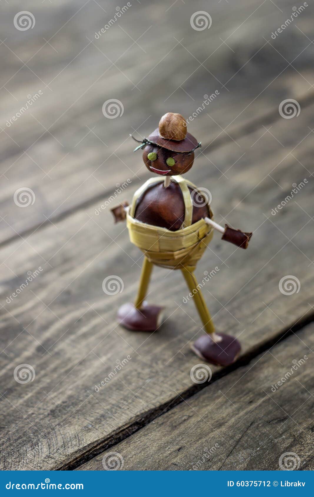 Figurine made of chestnuts stock photo. Image of macro - 60375712