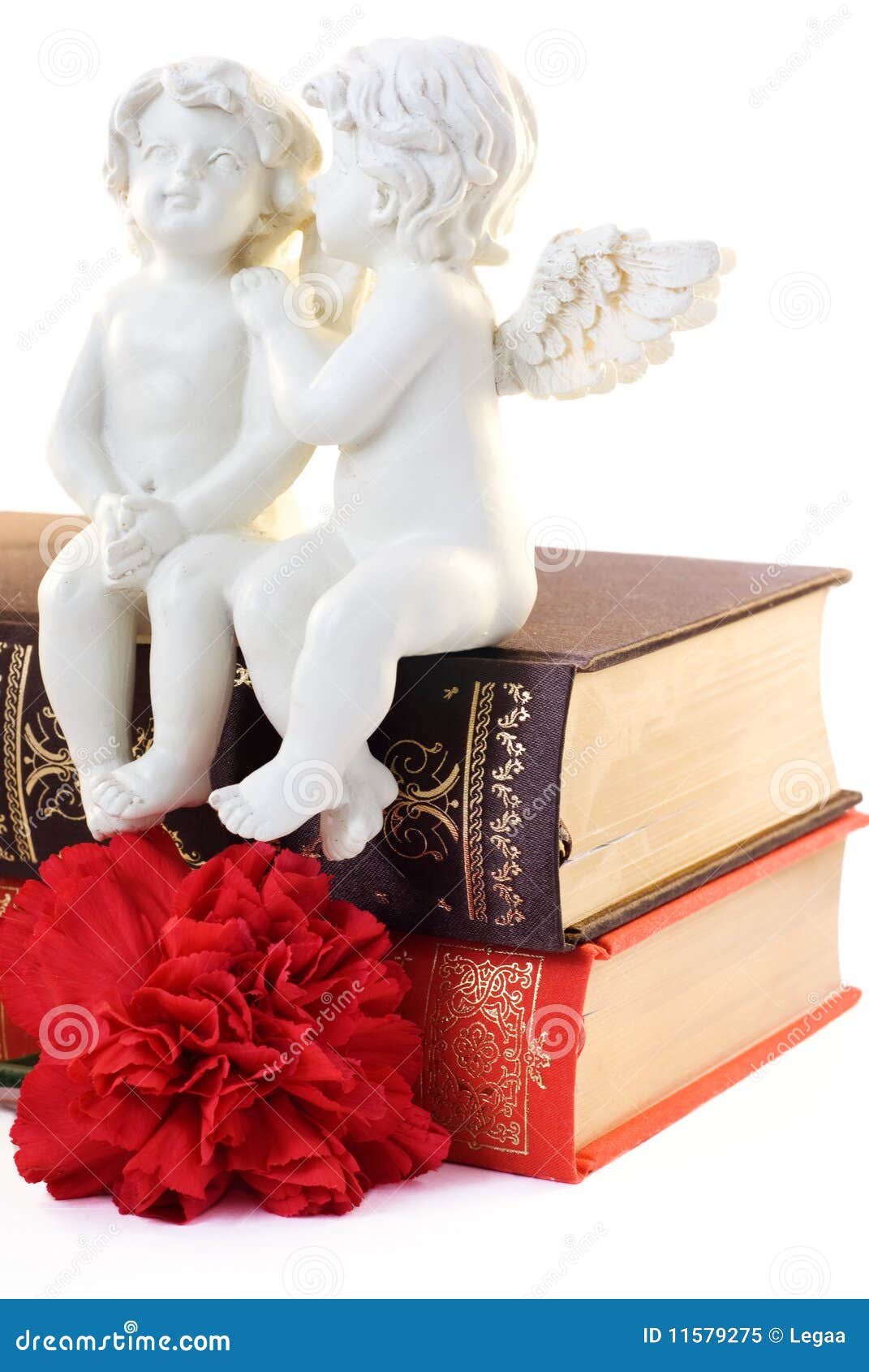 Figurine of Two Angels and Book Stock Image - Image of books, isolated ...