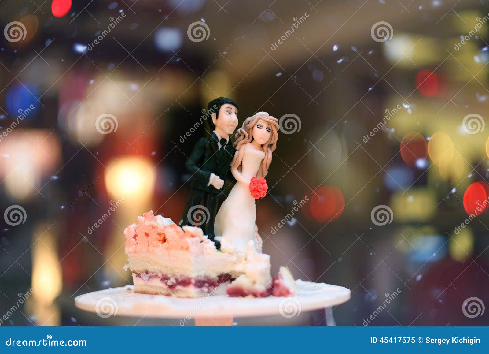 Figurines Of The Bride And Groom On A Wedding Cake Corny Wedding Cake ...