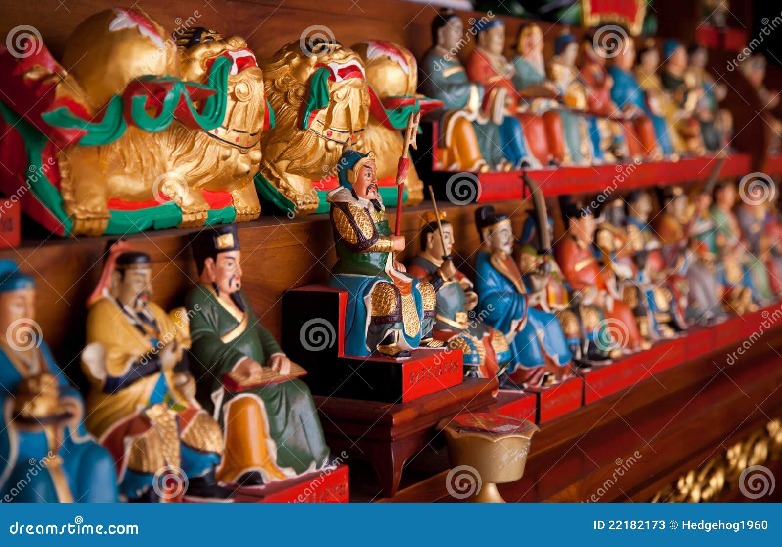 Figurines in a Chinese Temple Stock Image - Image of figurines, temple ...