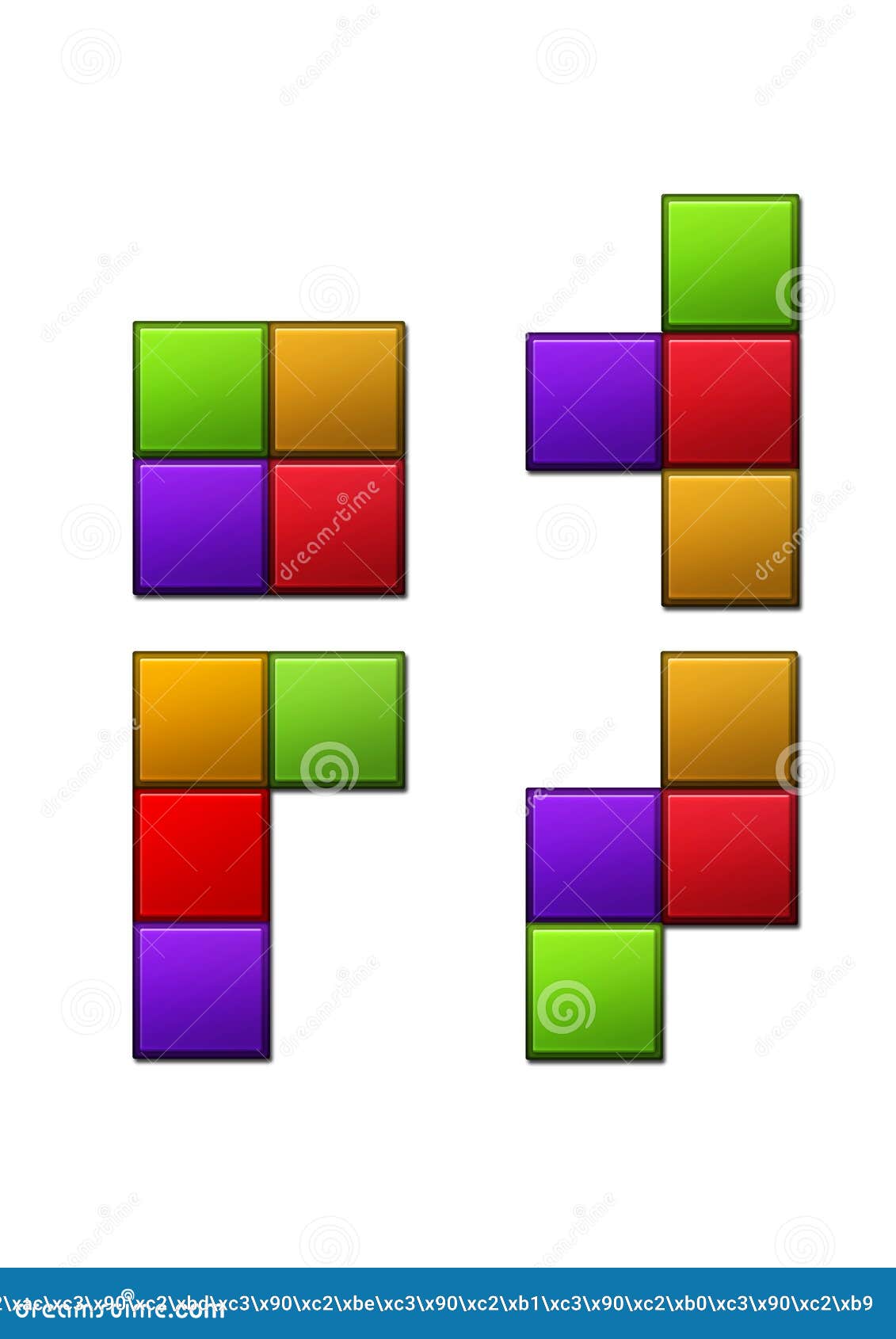 Figurines of Tetris for Icons Stock Illustration - Illustration of ...