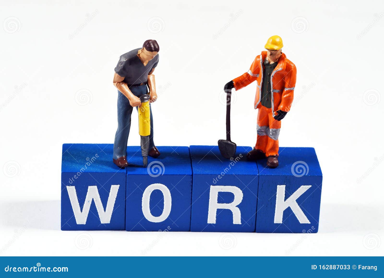 Figurines on Top of the Word Work Stock Image - Image of operators ...