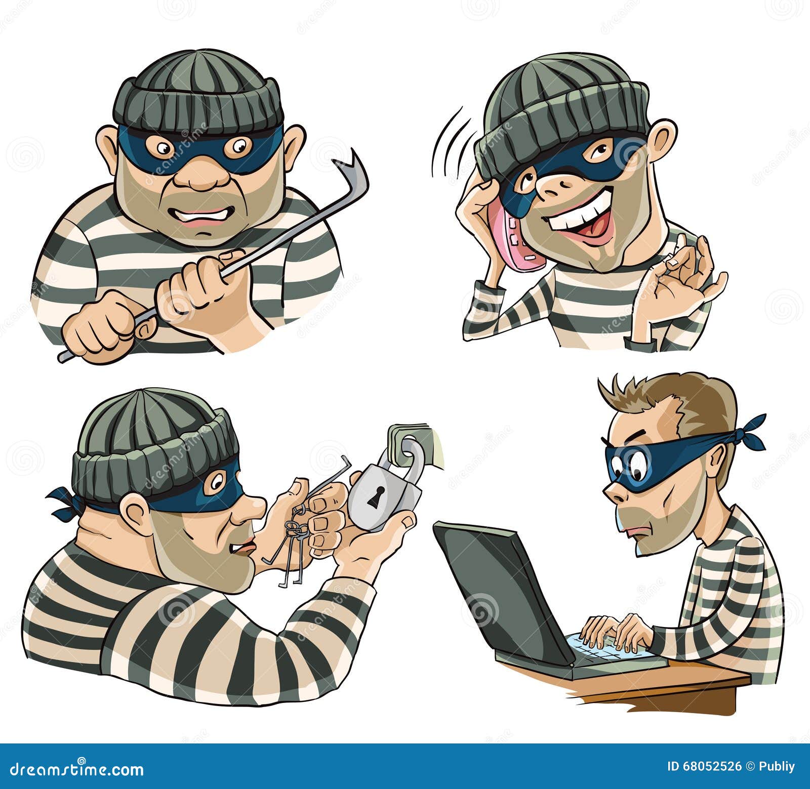 Figuur vier dieven vector illustratie. Illustration of geef - 68052526