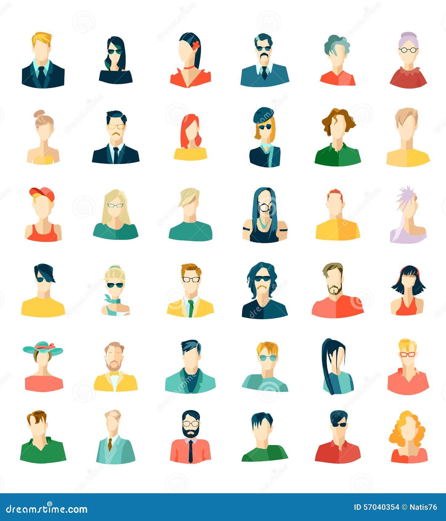 Fije Con Los Avatares, Diseño Plano Ilustración del Vector ...