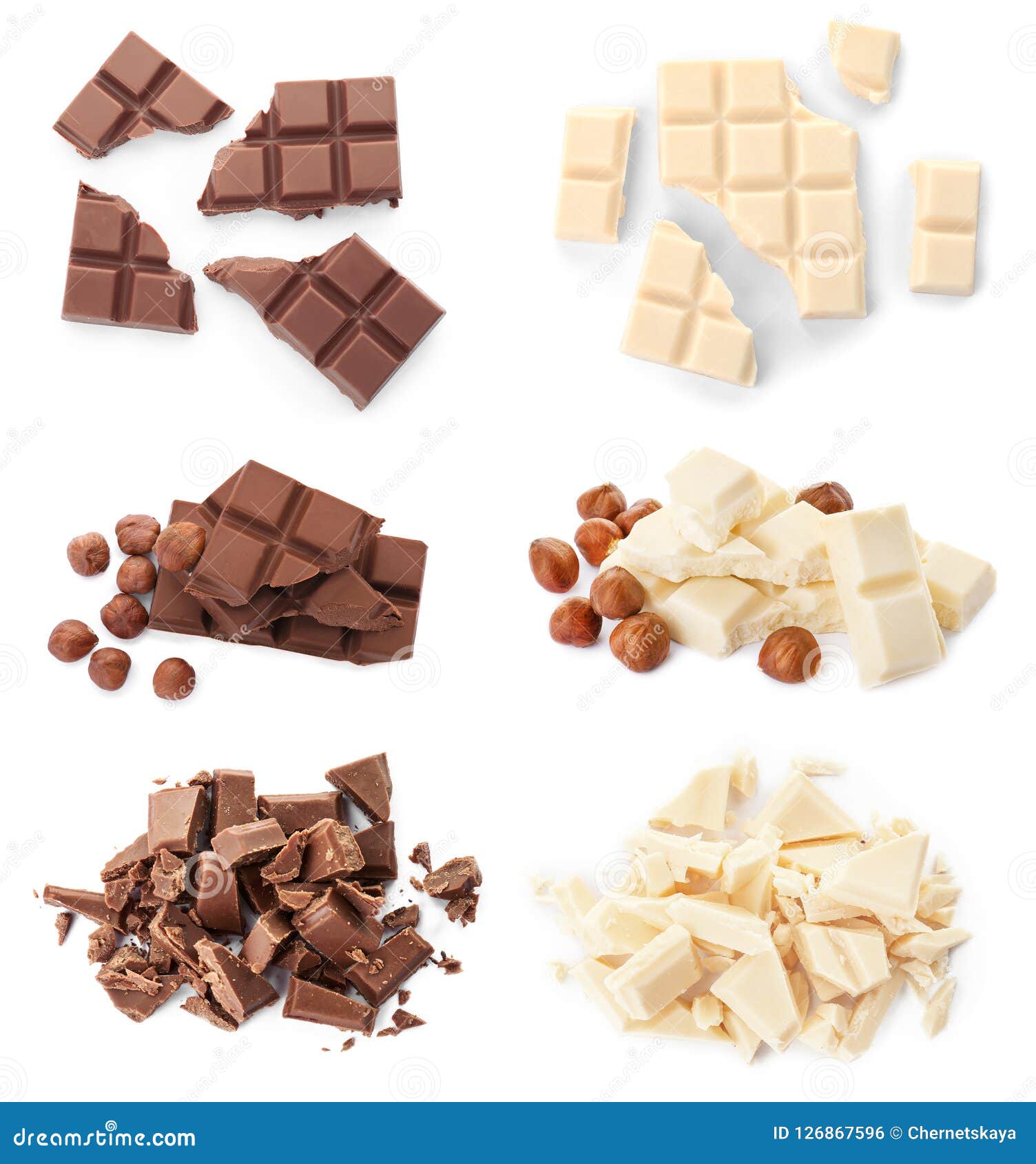 Fije Con Los Diferentes Tipos De Chocolate Delicioso Foto de archivo ...