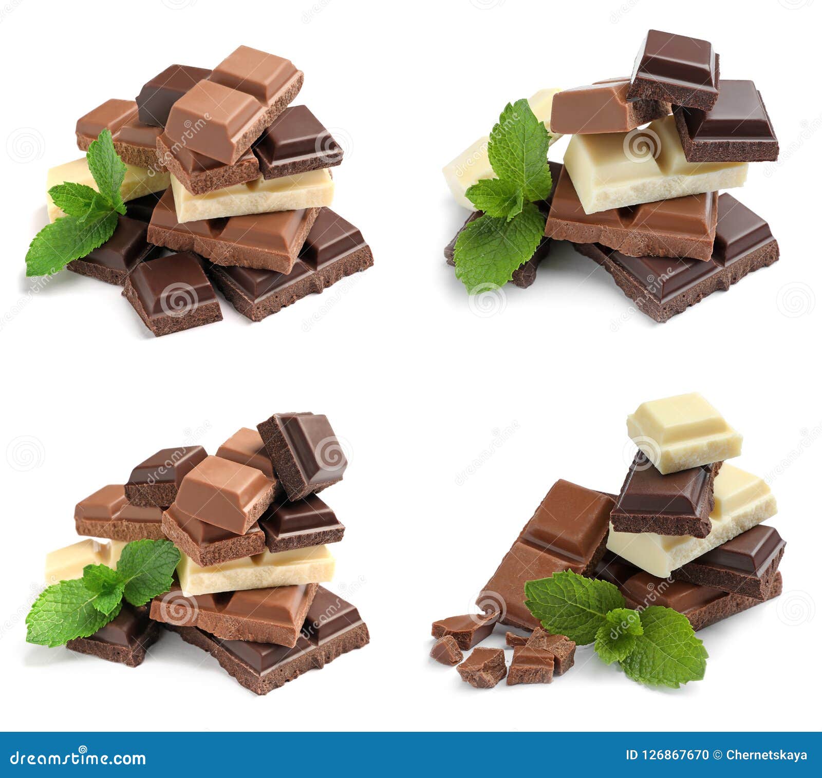 Fije Con Los Diferentes Tipos De Chocolate Delicioso Foto de archivo ...