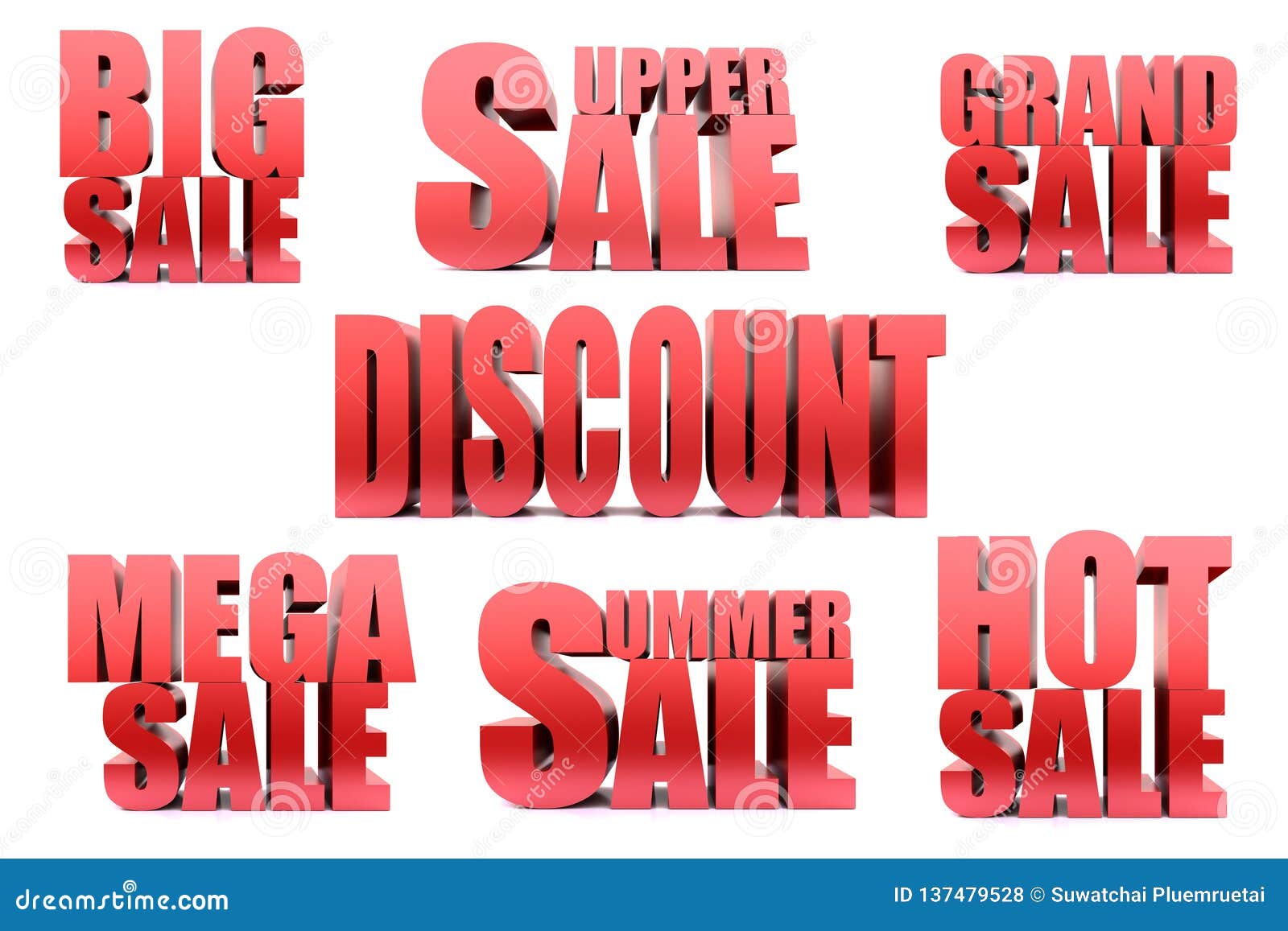 Fije De Concepto De La Palabra Del Descuento 3d Stock de ilustración ...