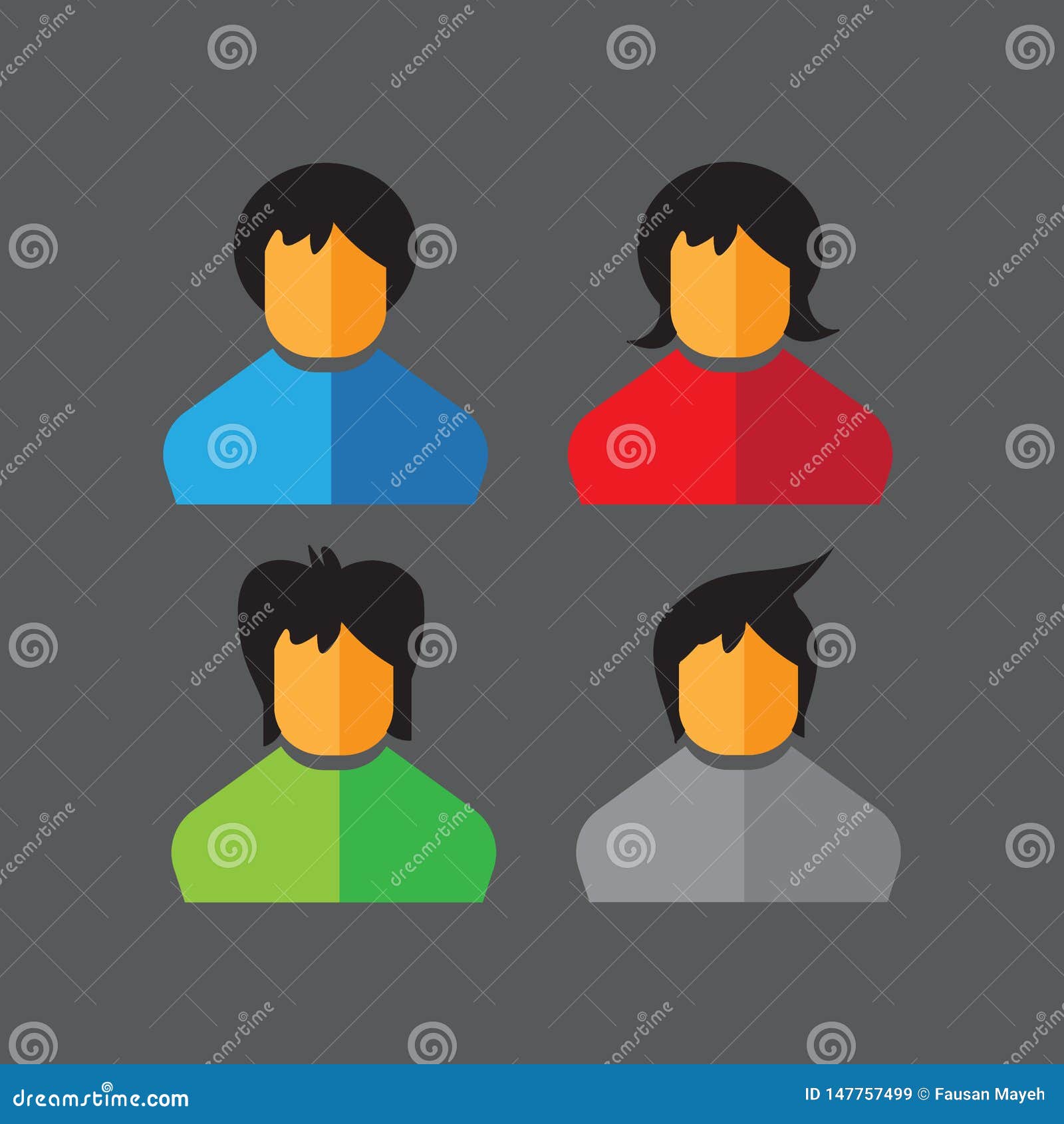 16052019 - Fije De Iconos Planos Del Vector Iconos De La Gente Avatars ...