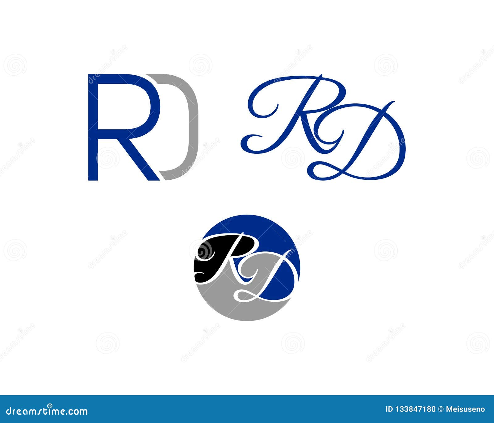 Fije De La Letra Inicial RD Logo Template Design Ilustración del Vector ...