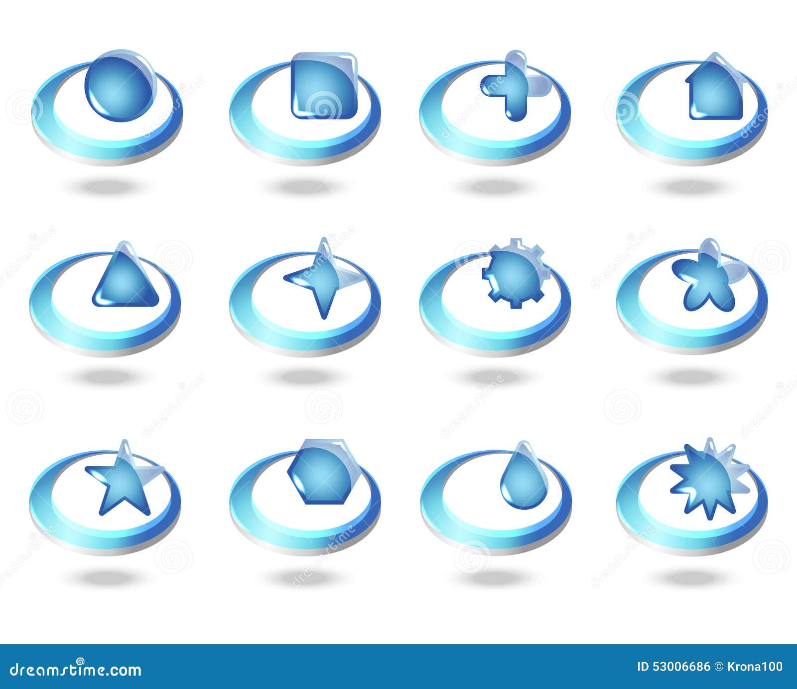 Fije 12 Iconos Azules Abstractos Stock de ilustración - Ilustración de ...