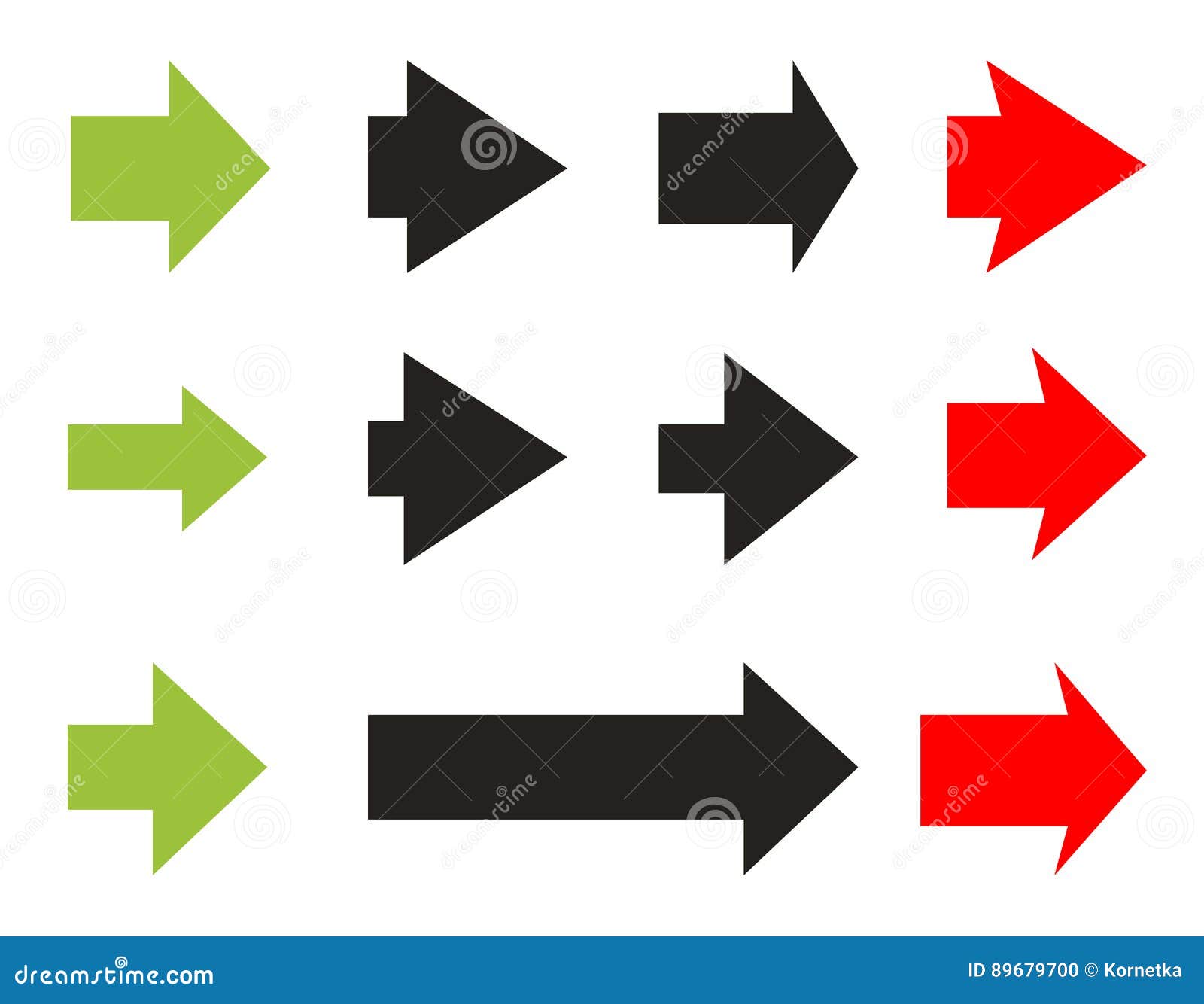 Fije las flechas del color stock de ilustración. Ilustración de icono ...