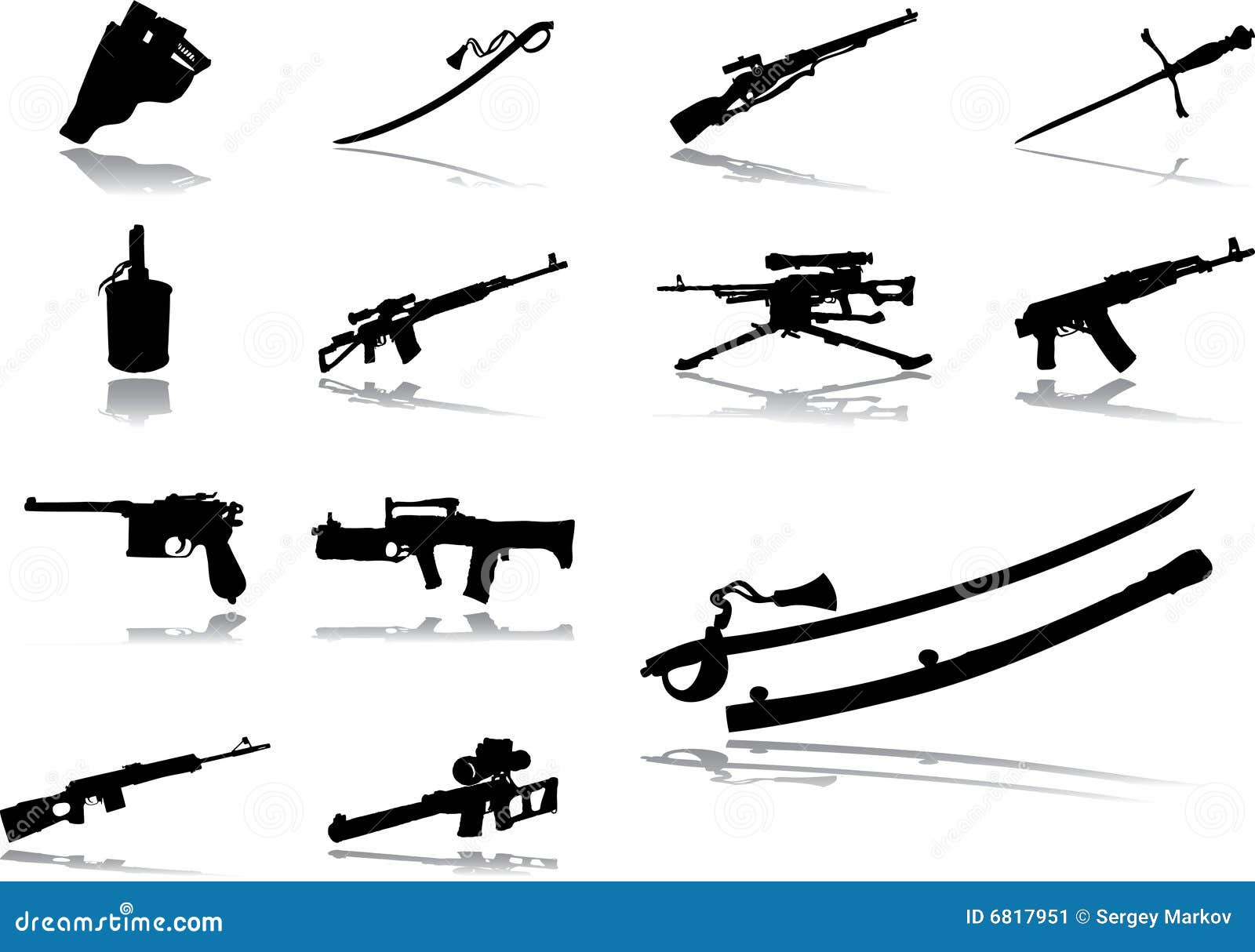 Fije Los Iconos - 66. Armas Ilustración del Vector - Ilustración de ...