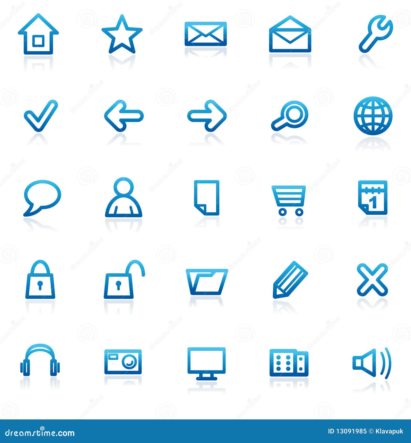 Fije Los Iconos Del Internet Ilustración del Vector - Ilustración de ...