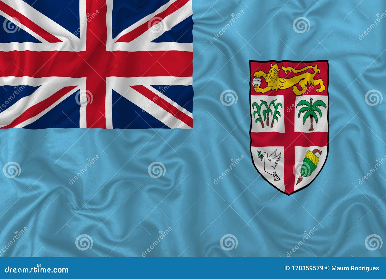 Fiji Country Flag On Silk Or Silky Waving Texture Royalty-Free Stock ...