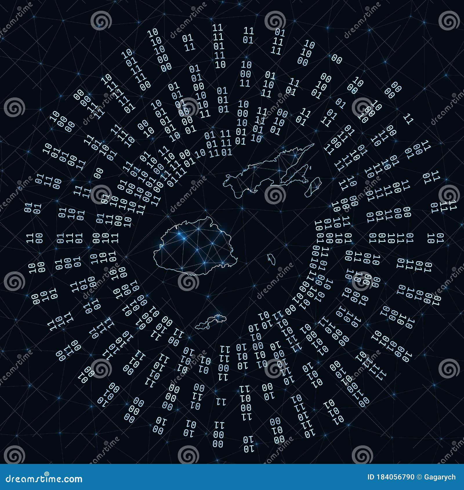 Fiji digital map. stock vector. Illustration of computing - 184056790
