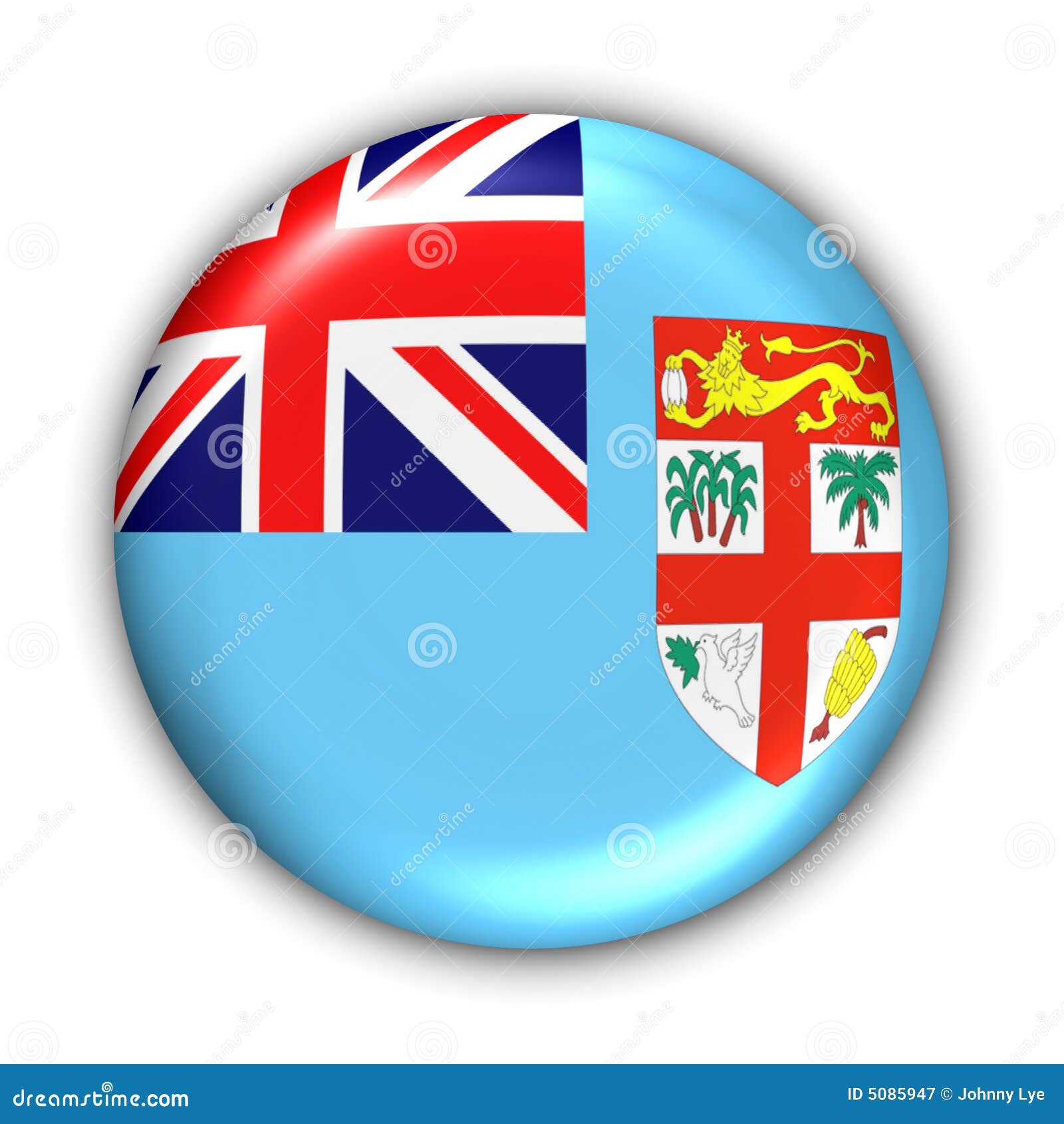 Fiji Flag stock illustration. Illustration of round, oceania - 5085947