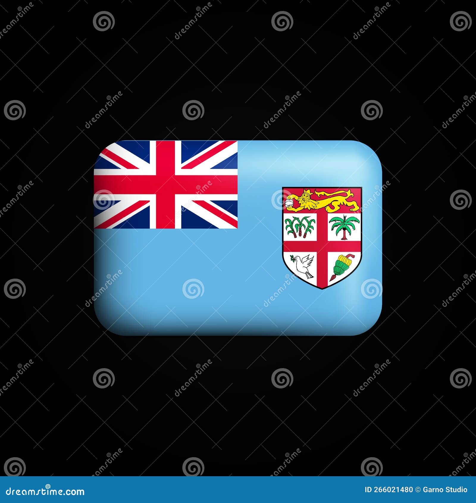 Fiji Flag 3D Icon. National Flag of Fiji Stock Vector - Illustration of ...