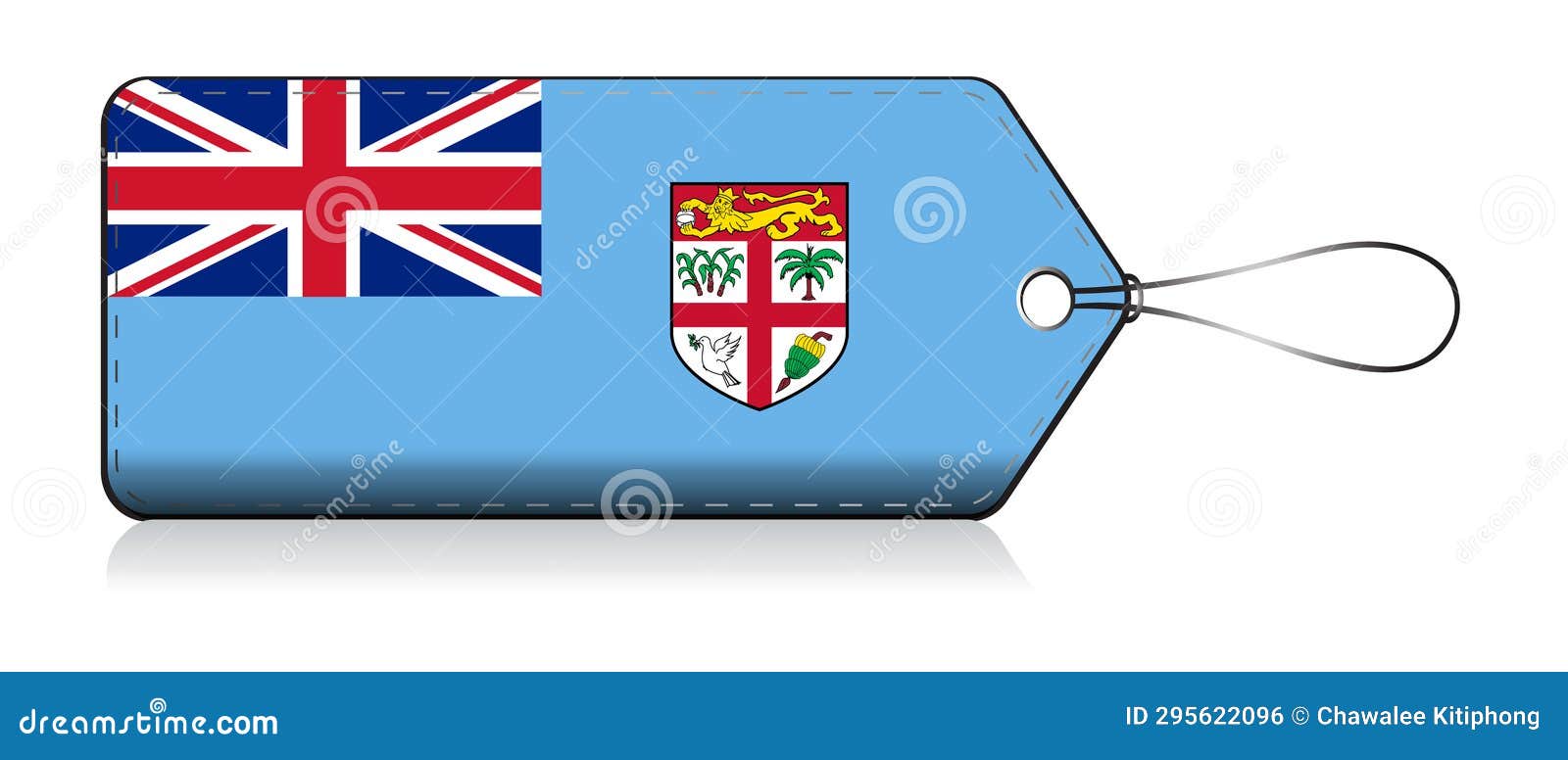 Fiji Flag in Label Design, Label of Product Made in Fiji Stock ...
