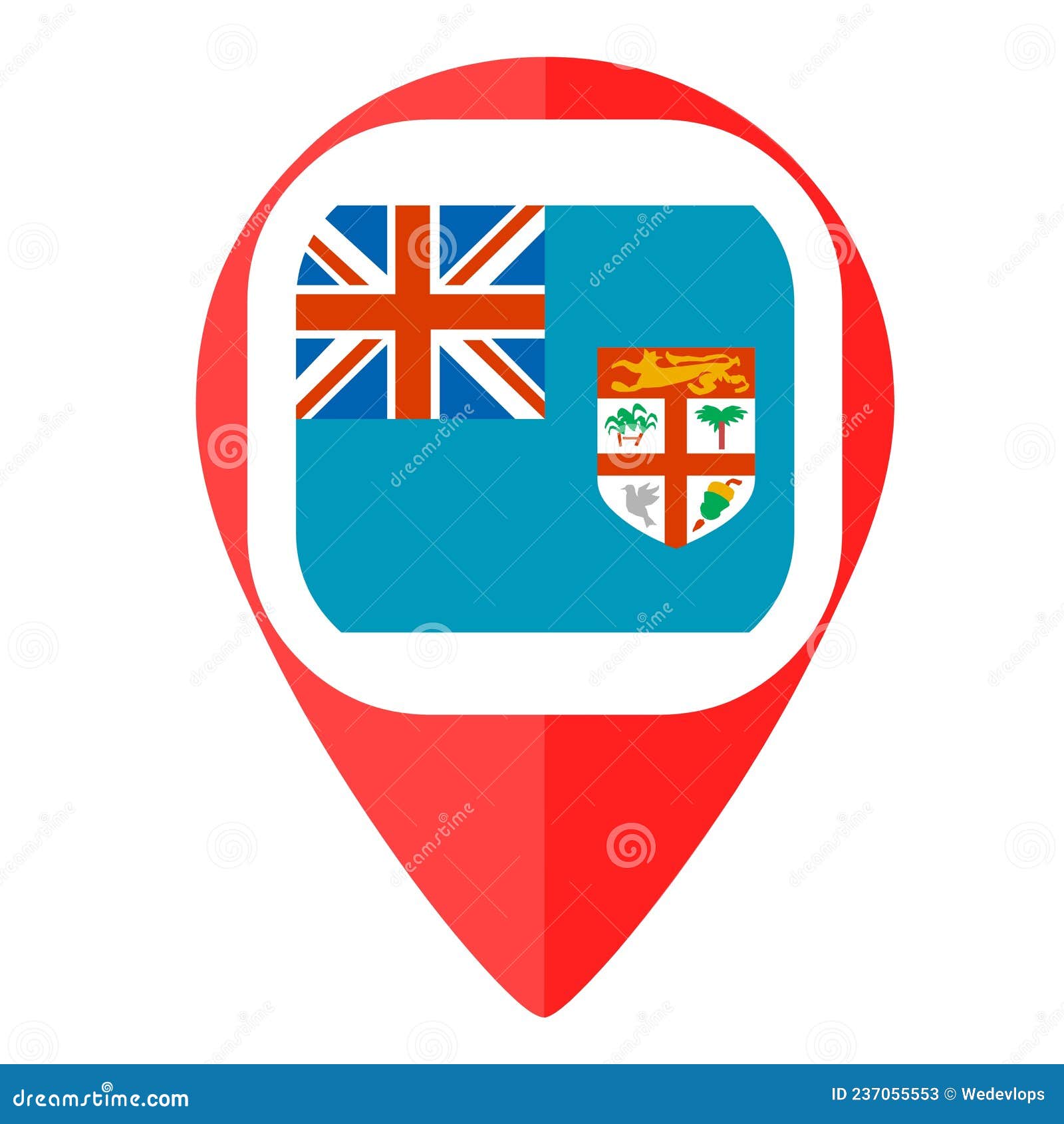Fiji Flag Pin Marker Pointer Locator Stock Image - Illustration of text ...