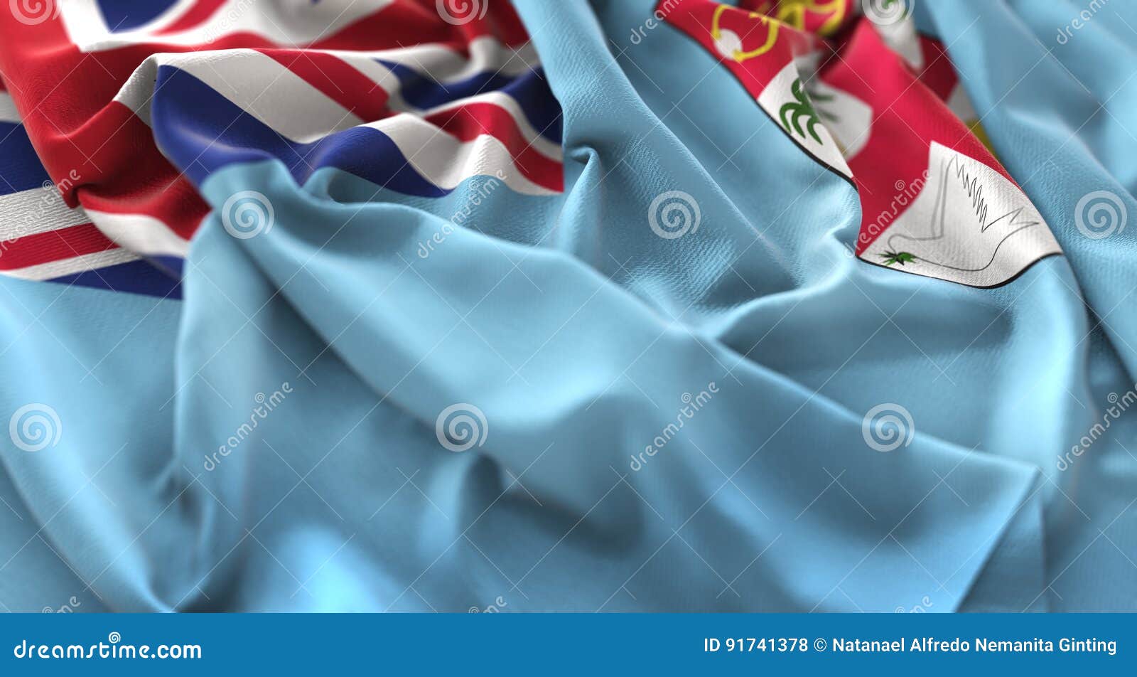 Fiji Flag Is Depicted On A Table On Which The Human Hand Folds A Puzzle ...