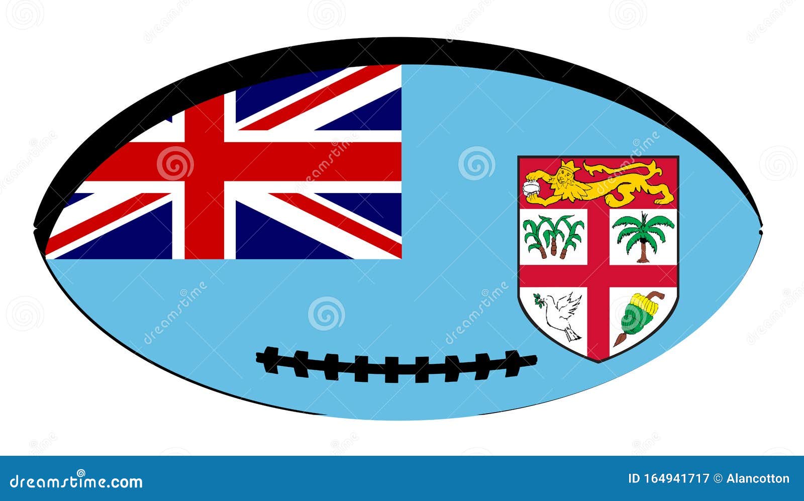 FIji Flag Rugby Ball stock vector. Illustration of ball - 164941717