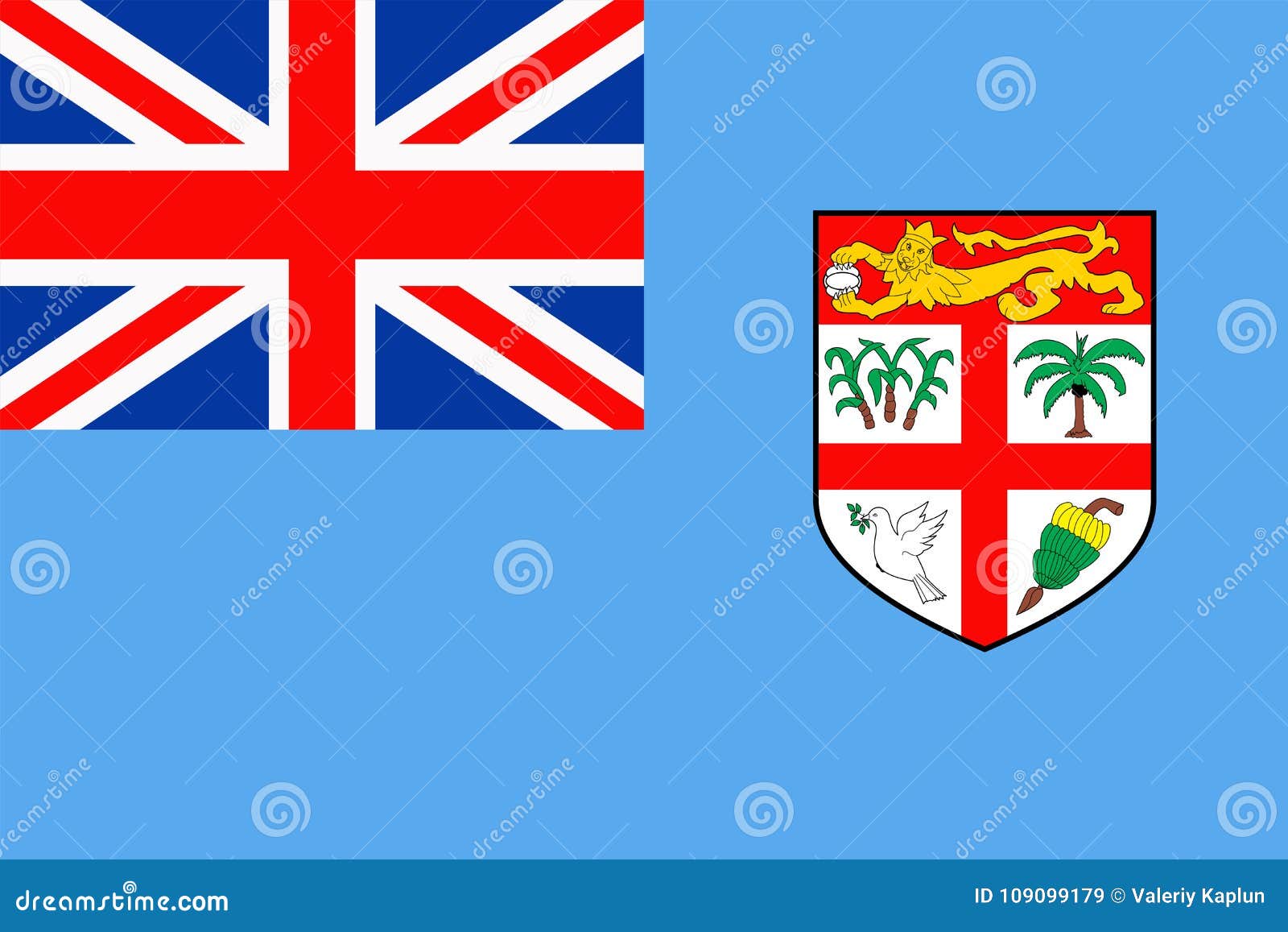 Fiji Flag Vector Flat Icon stock illustration. Illustration of sign ...